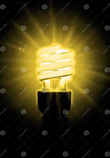 Glowing Yellow Light Bulb stock image. Image of kilowatt - 5931683