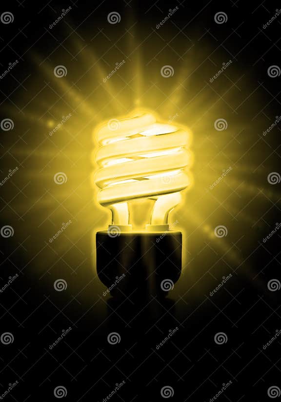 Glowing Yellow Light Bulb stock image. Image of kilowatt - 5931683