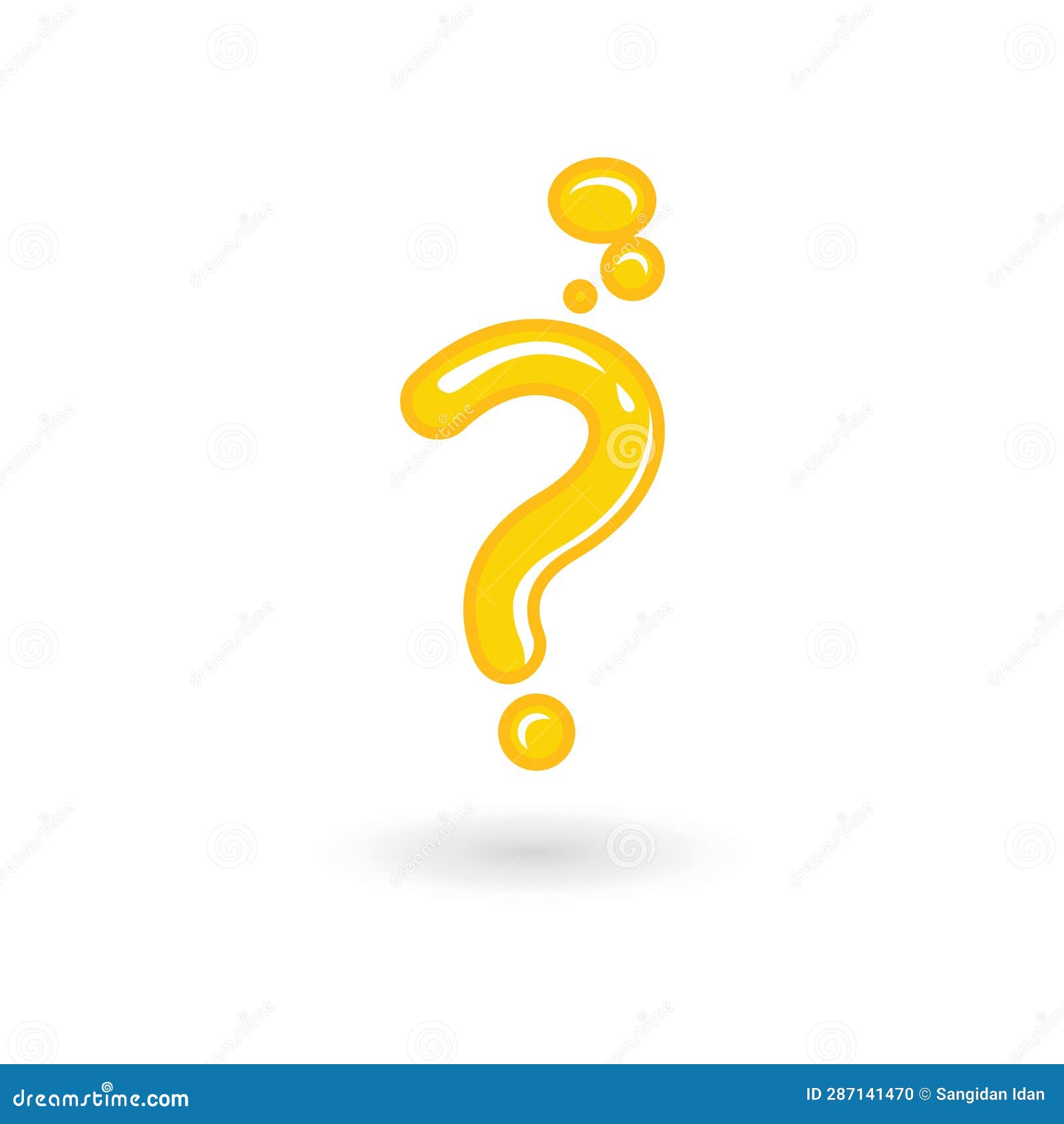 Glowing Yellow Question Mark Element Vector Design Template Stock ...