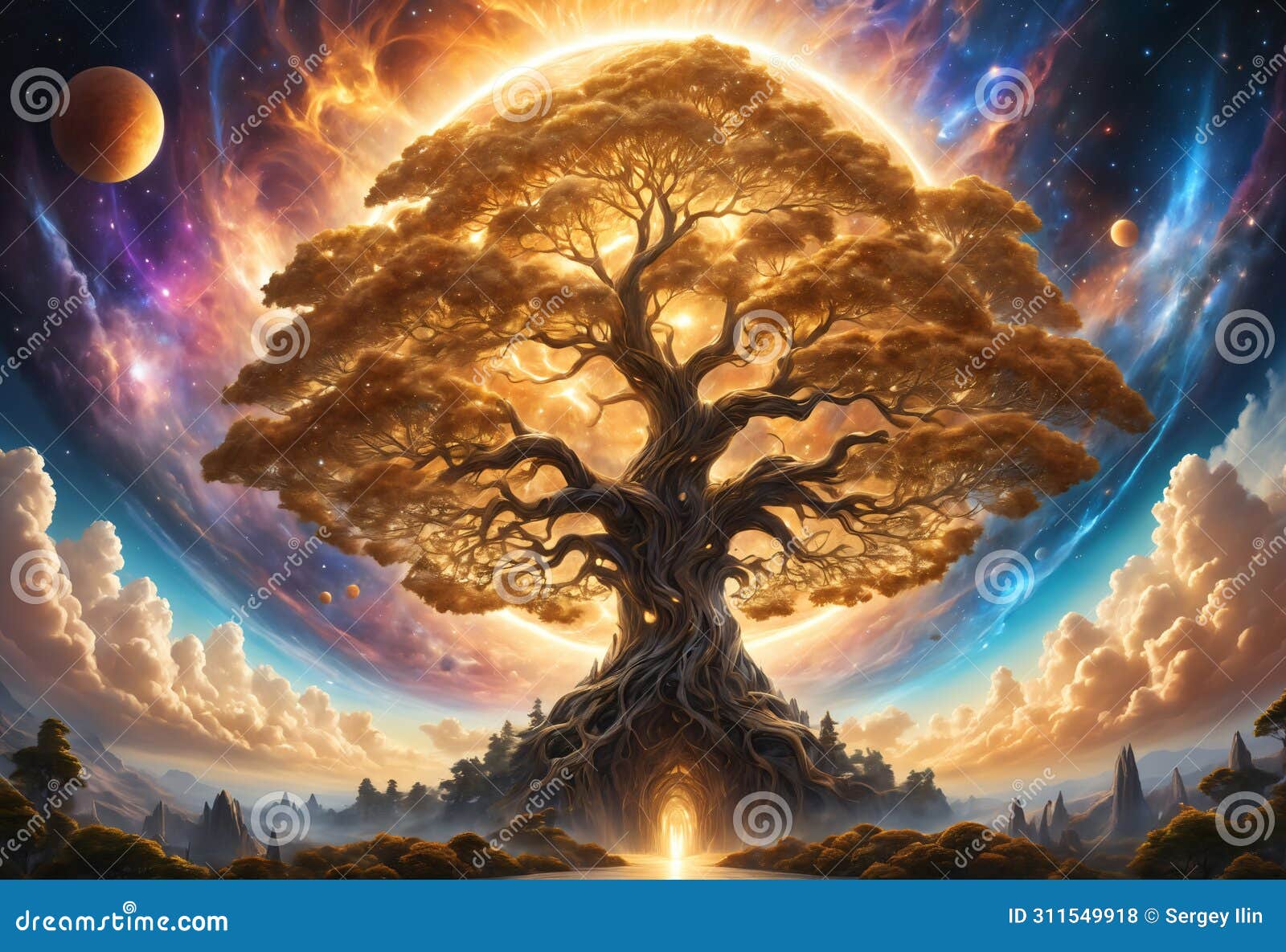 Yggdrasil Tree Of Life. World Tree Of Viking And Norse Mythology ...