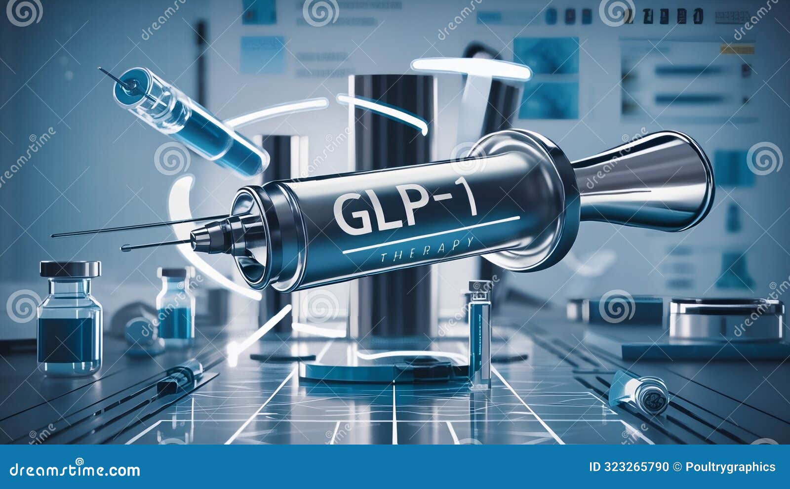 Glp-1 and Insulin, Diabetes Type 2 Theraphy Stock Illustration ...