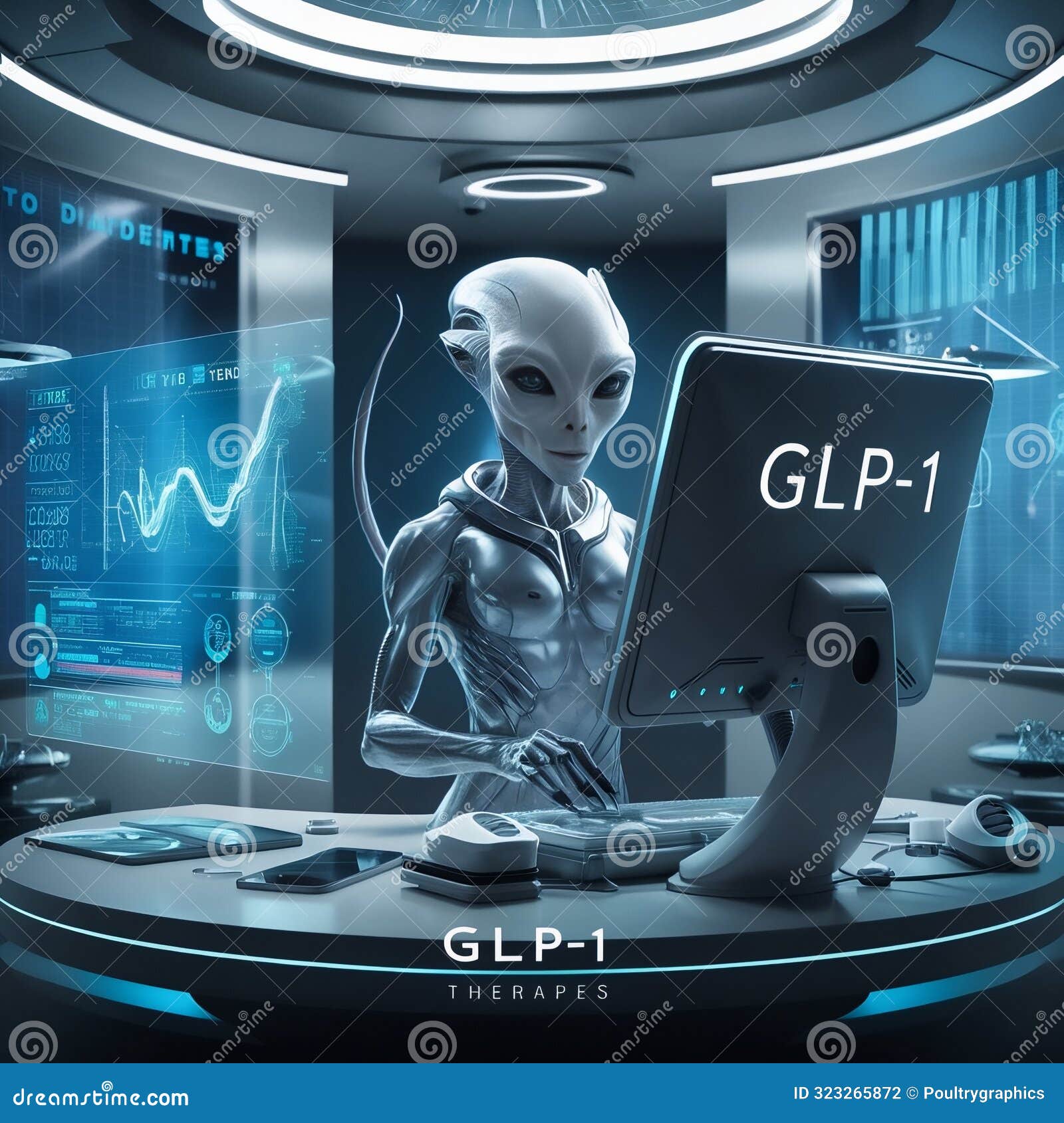 Glp-1 and Insulin, Diabetes Type 2 Theraphy Stock Illustration ...