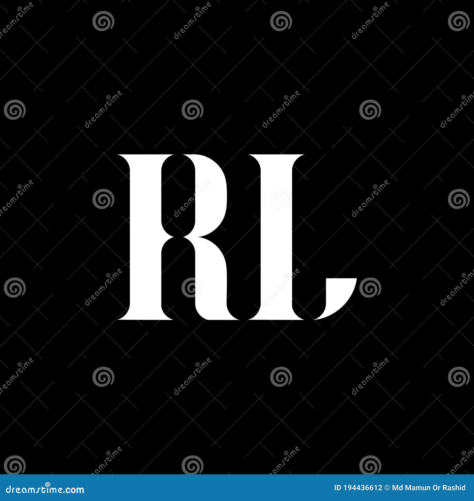Glr R L Conception De Logo De Lettre. Couleur Blanche De Logo Majuscule ...