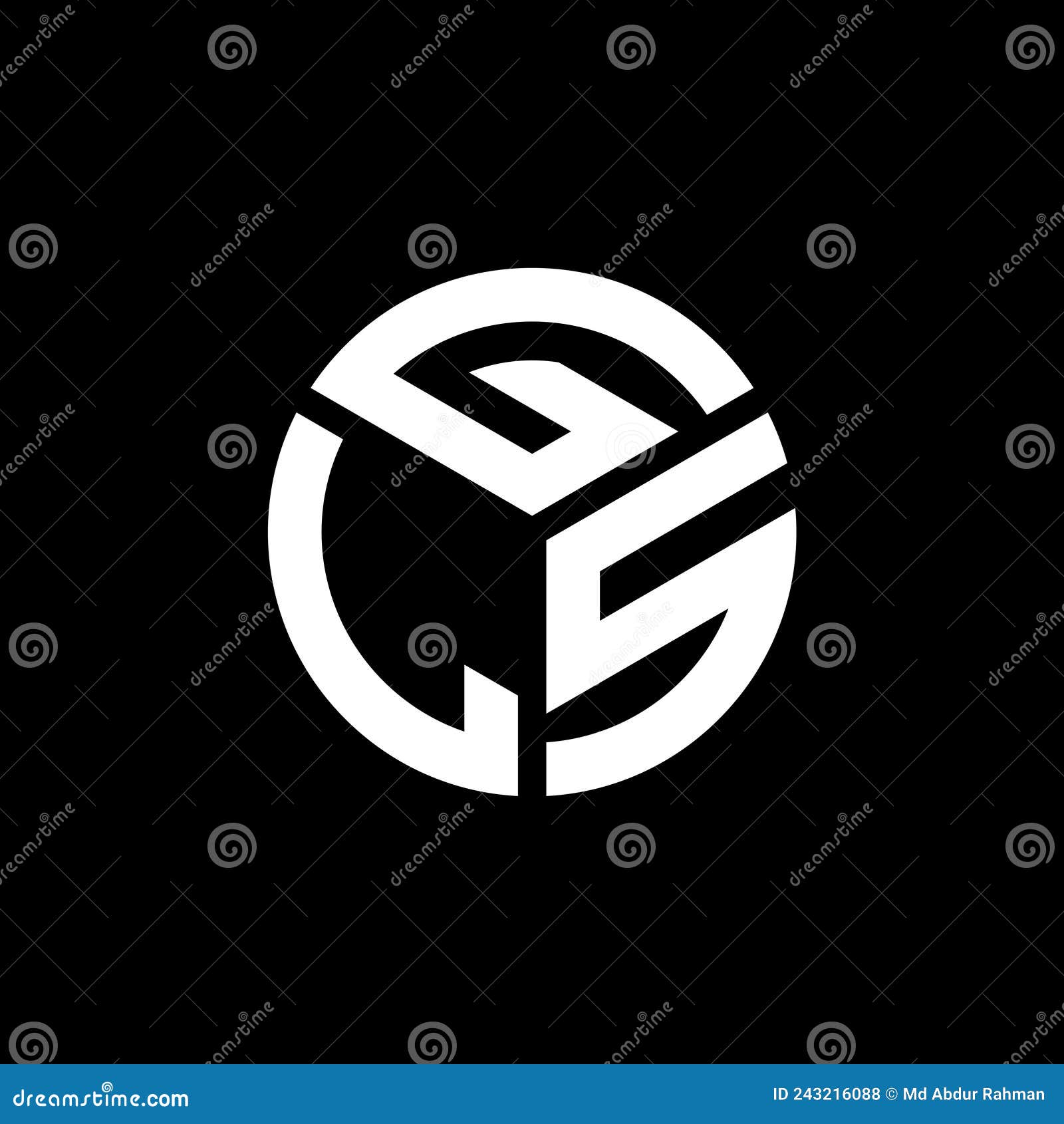 GLS Letter Logo Design on Black Background. GLS Creative Initials ...