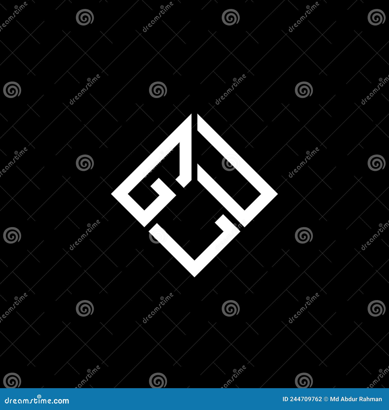 GLU Letter Logo Design On Black Background. GLU Creative Initials ...