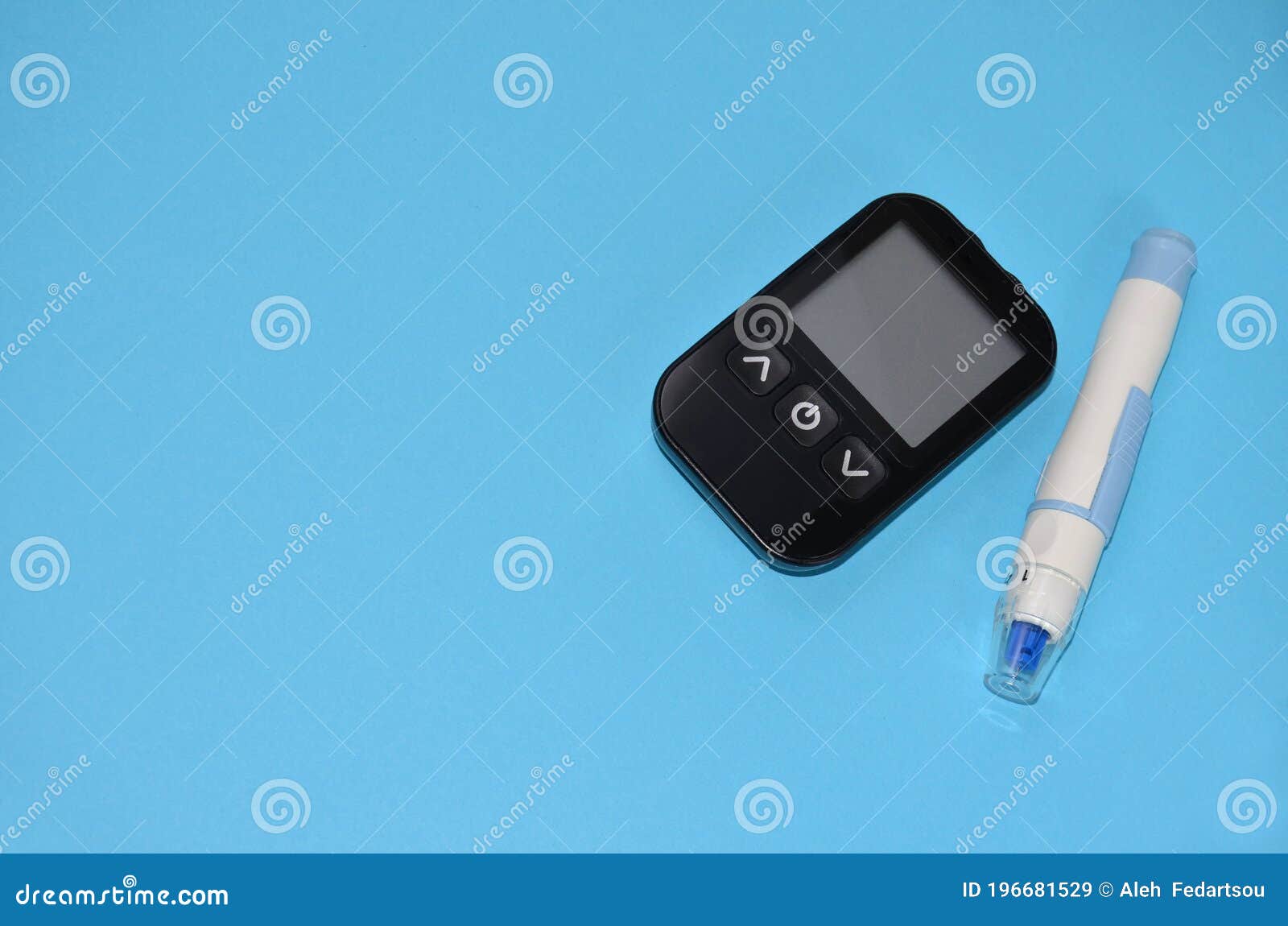Glucometer on a Blue Background. Stock Image - Image of disease, meter ...