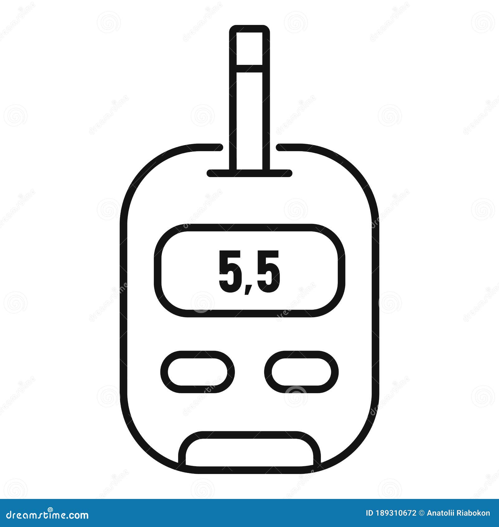 Glucometer Icon, Outline Style Stock Vector - Illustration of hand ...