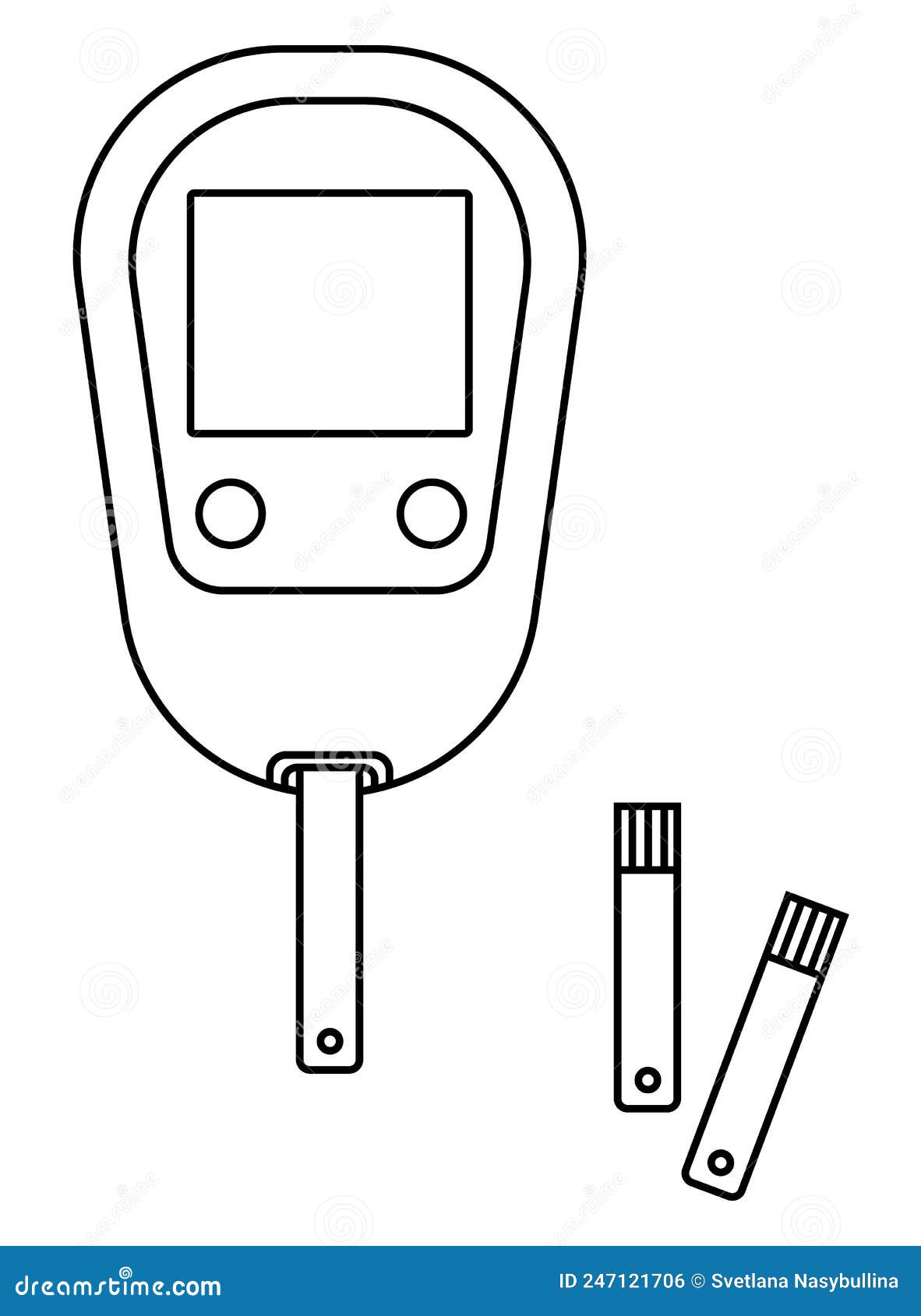 Glucometer Linear Isolated Vector Illustration Stock Vector ...