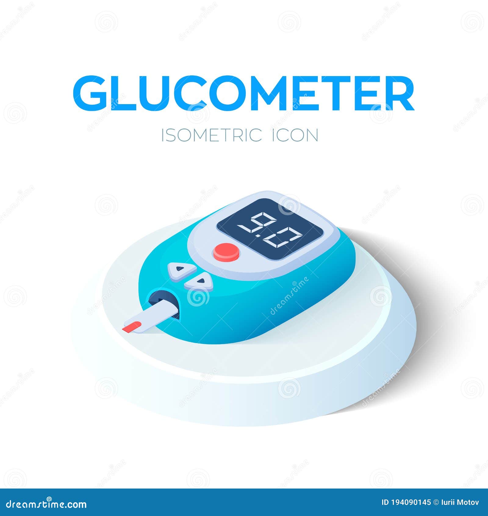 Glucometer Isometric Icon. Diabetes Control and Diagnostics. Handheld ...