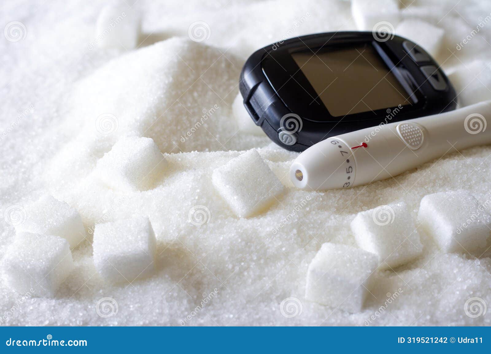 Diabetes Concept. Syringe, Glucometer Or Glucose Meter And Stethoscope ...