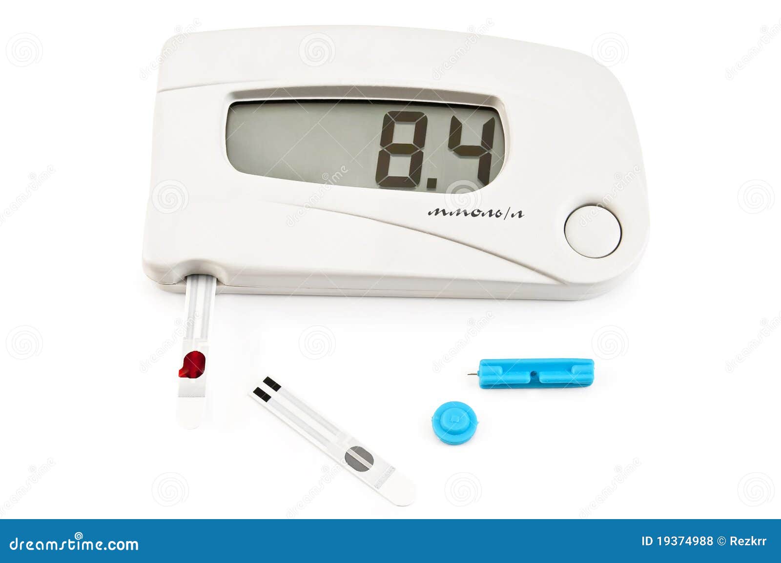 Glucometer White with Stripes and Needle Stock Photo - Image of ...