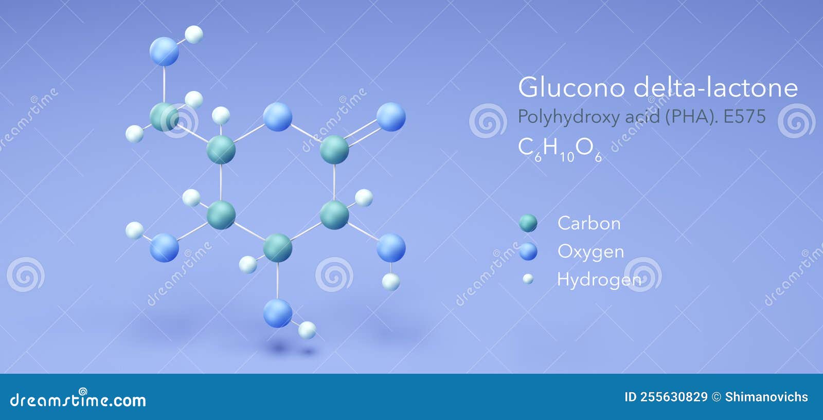 Glucono Delta-lactone, Polyhydroxy, Acid, Molecular Structures, 3d ...