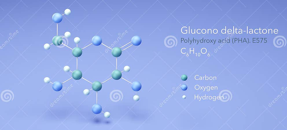 Glucono Delta-lactone, Polyhydroxy, Acid, Molecular Structures, 3d ...