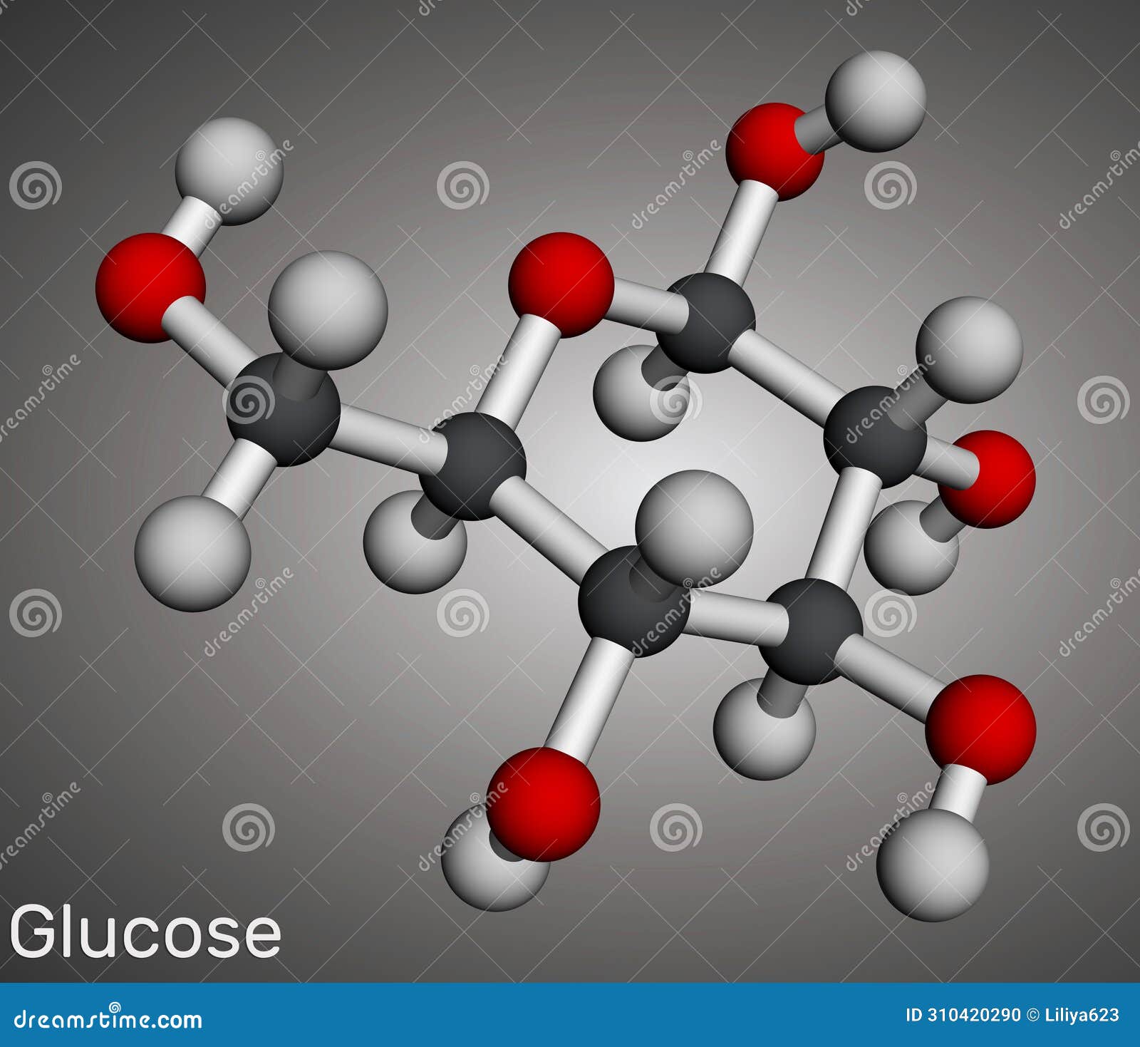 Glucose, Dextrose, D-glucose Molecule. Molecular Model Stock Illustration - Illustration of ...