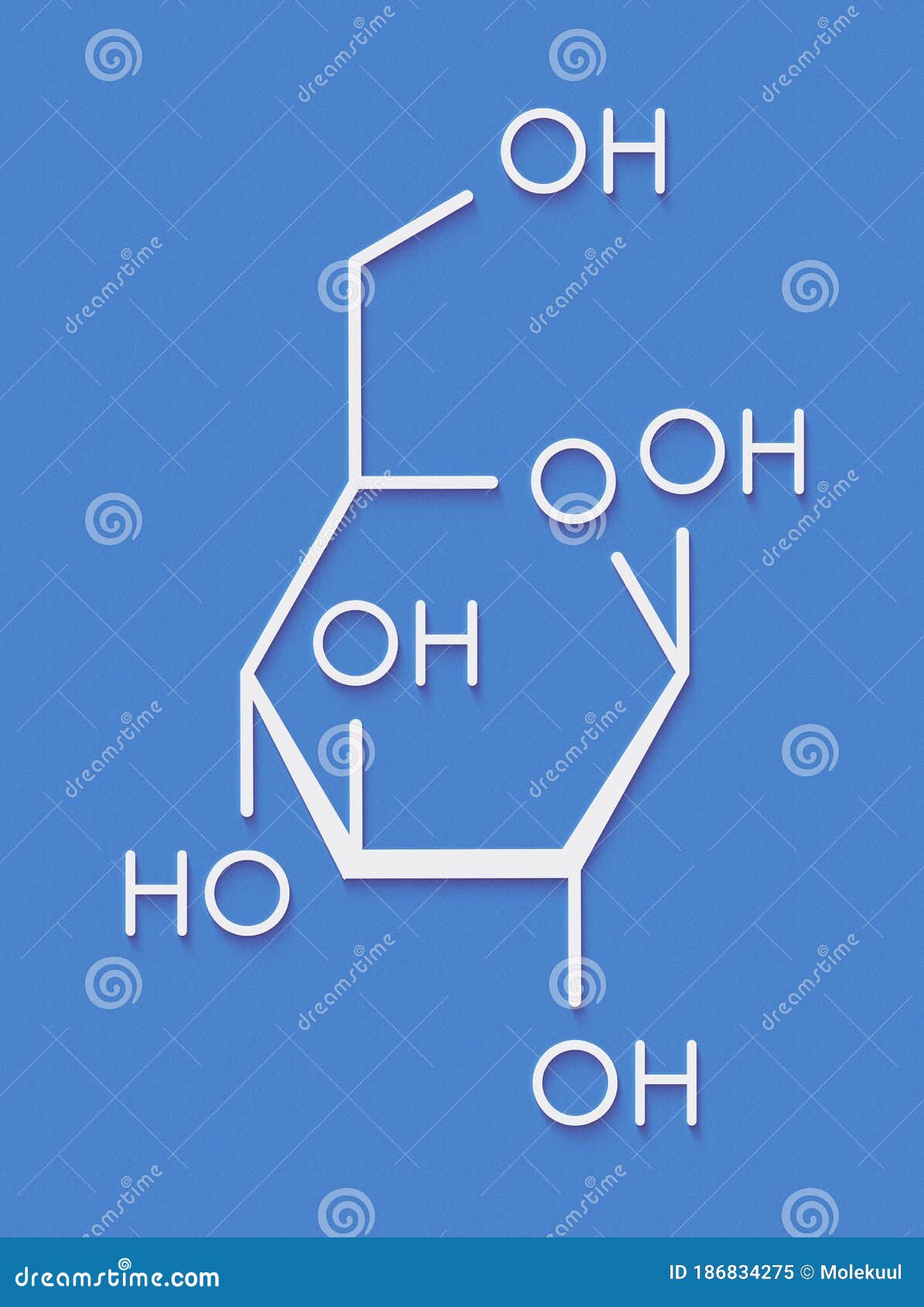 Glucose Dextrose, Grape Sugar Molecule Beta-D-glucopyranose Form ...
