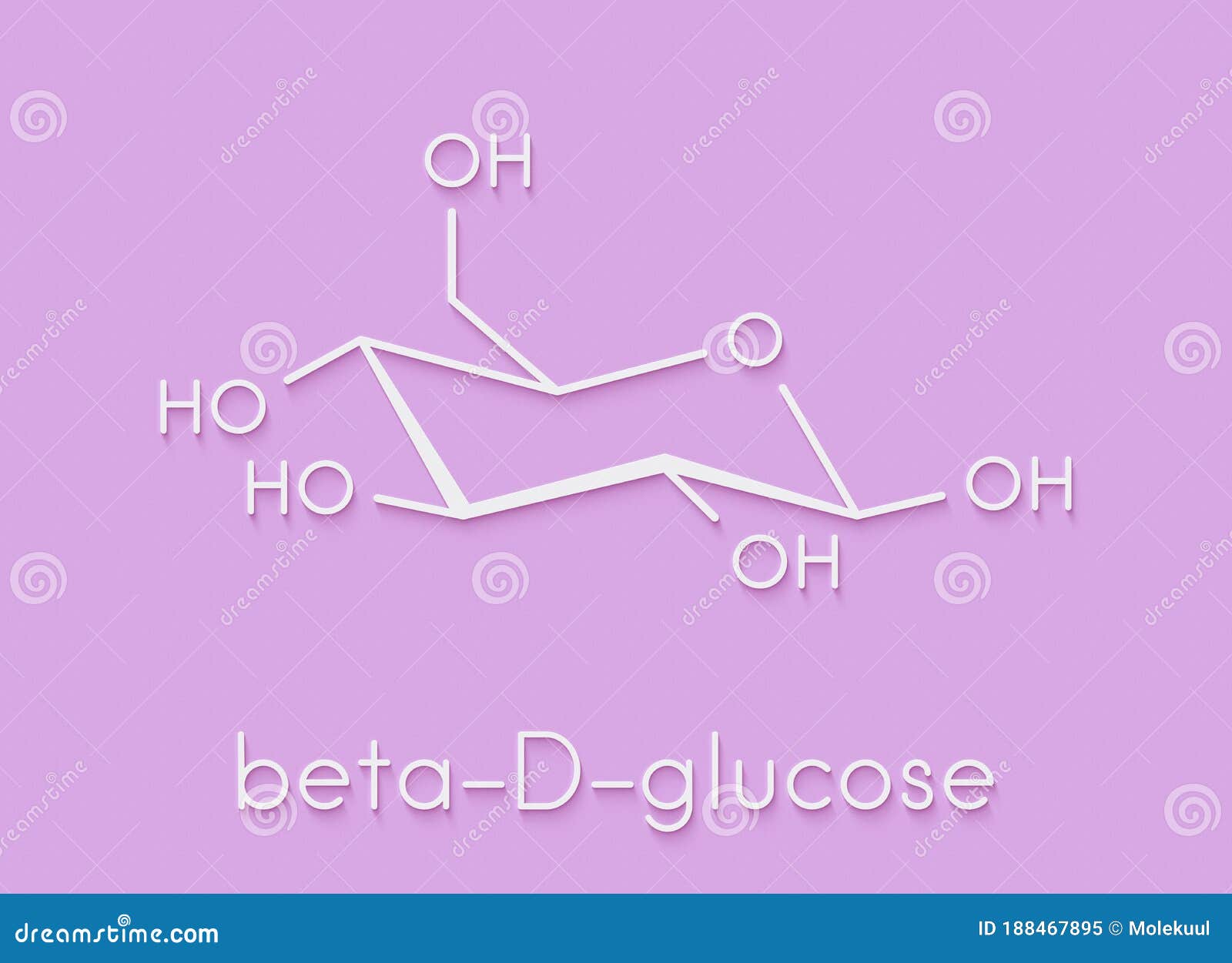 Glucose Dextrose, Grape Sugar Molecule Beta-D-glucopyranose Form ...