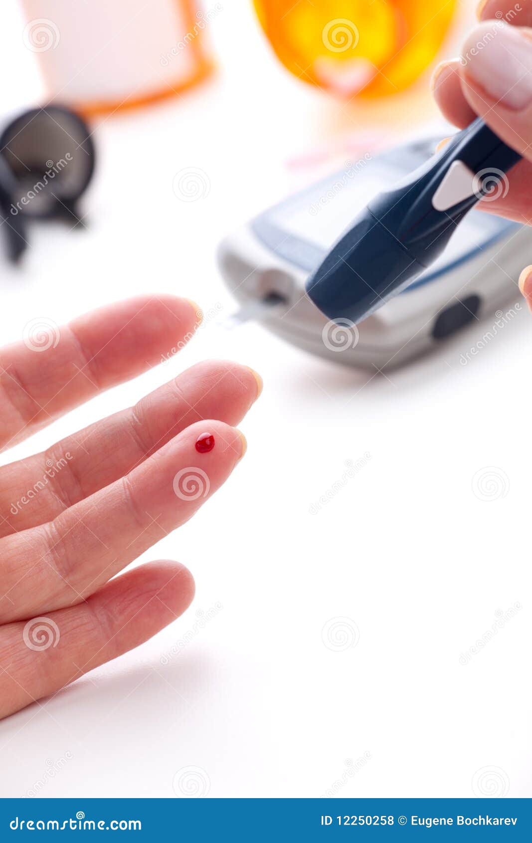 Glucose level blood test stock photo. Image of hospital - 12250258