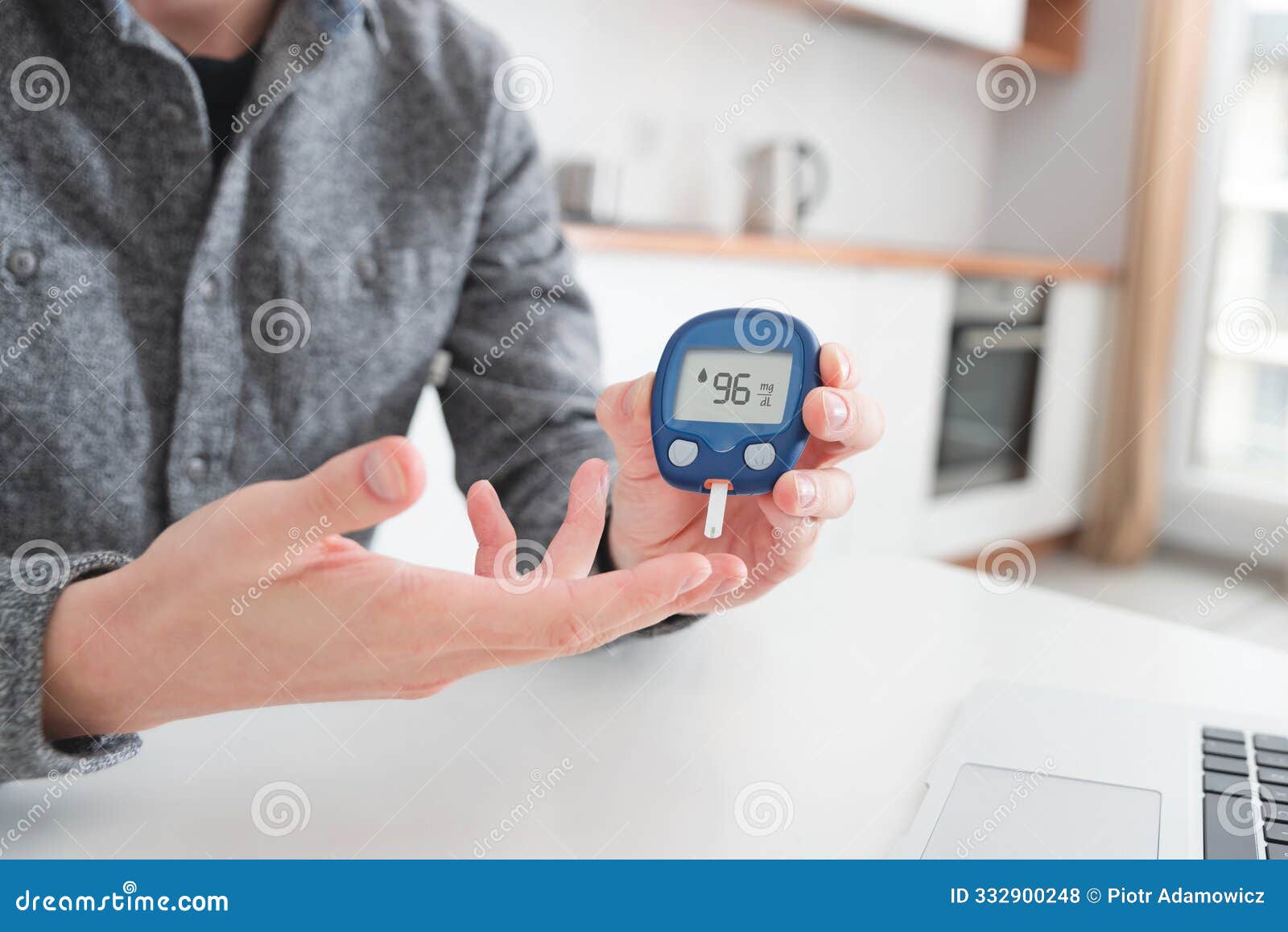 Glucose Level Blood Test with Glucometer Stock Photo - Image of care ...