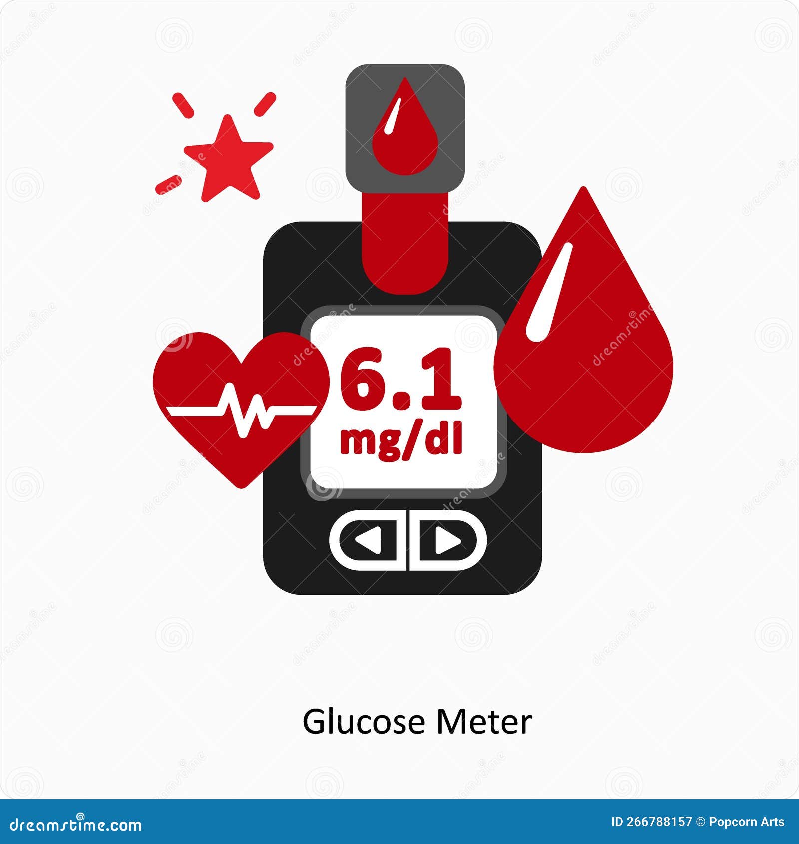 Glucose Meter stock vector. Illustration of meter, glucometer - 266788157