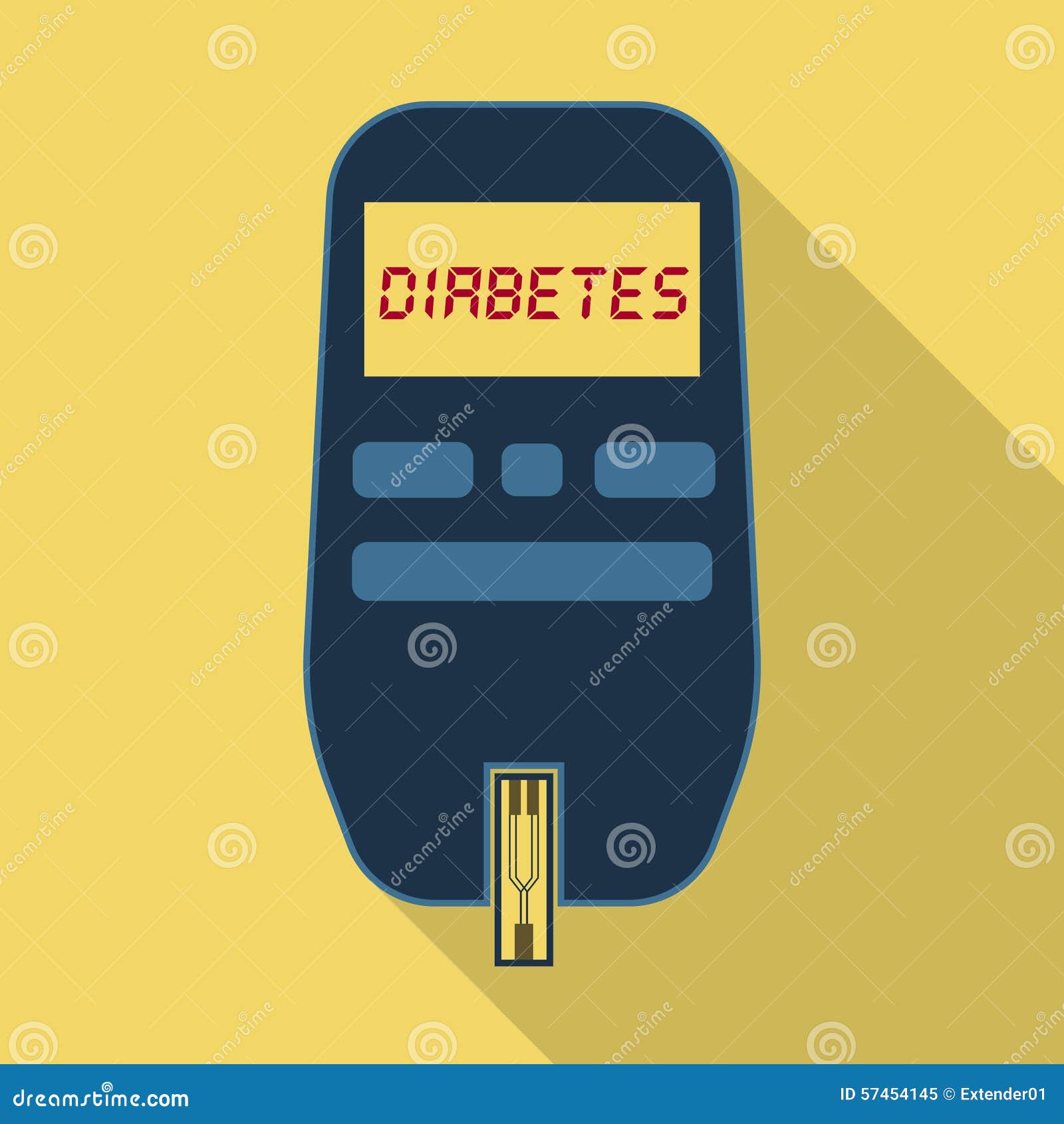 Glucose Meter for Diabetes Test Flat Icon Stock Vector - Illustration ...