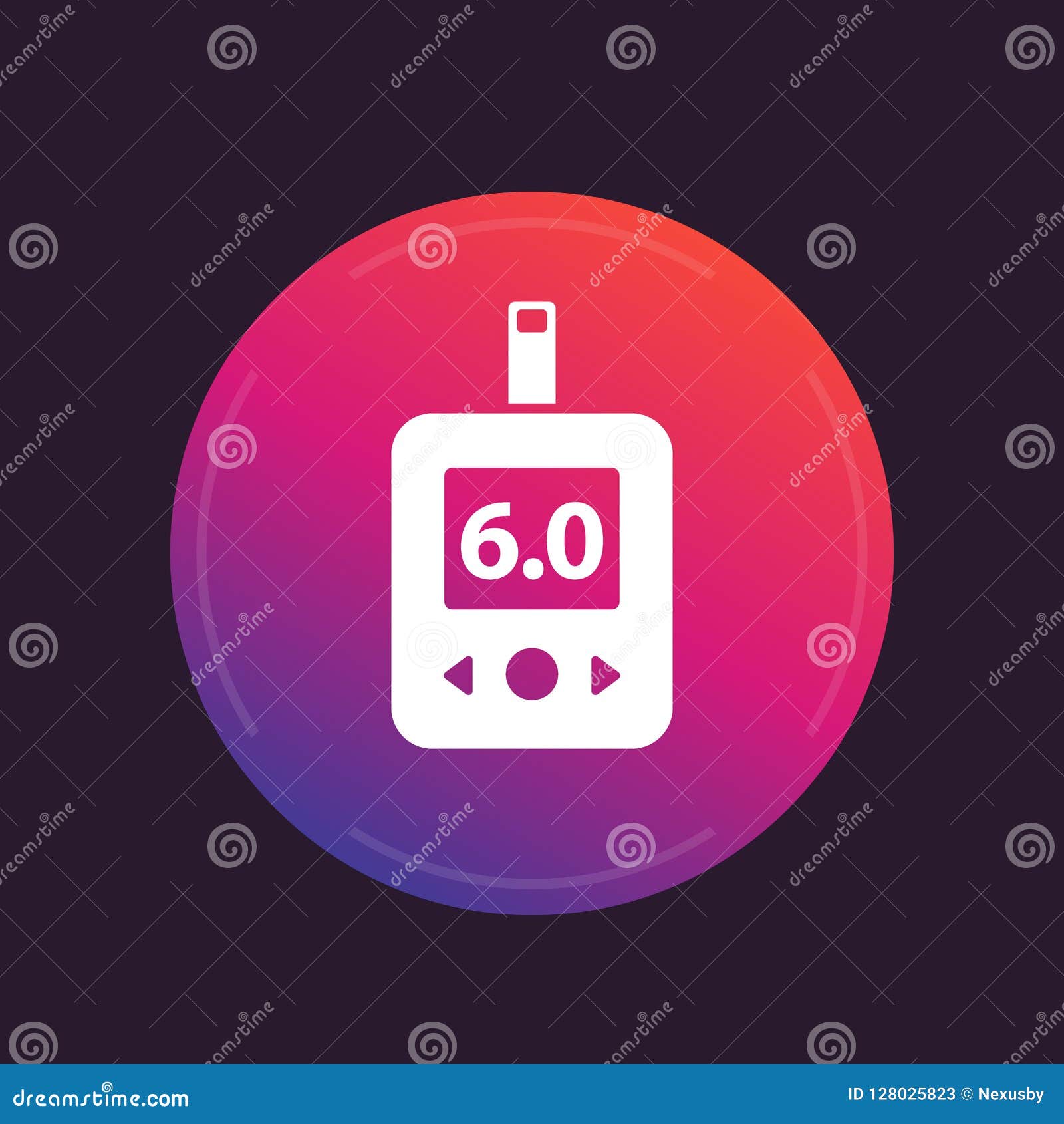 Glucose Meter, Glucometer Icon, Blood Sugar Test Stock Vector ...