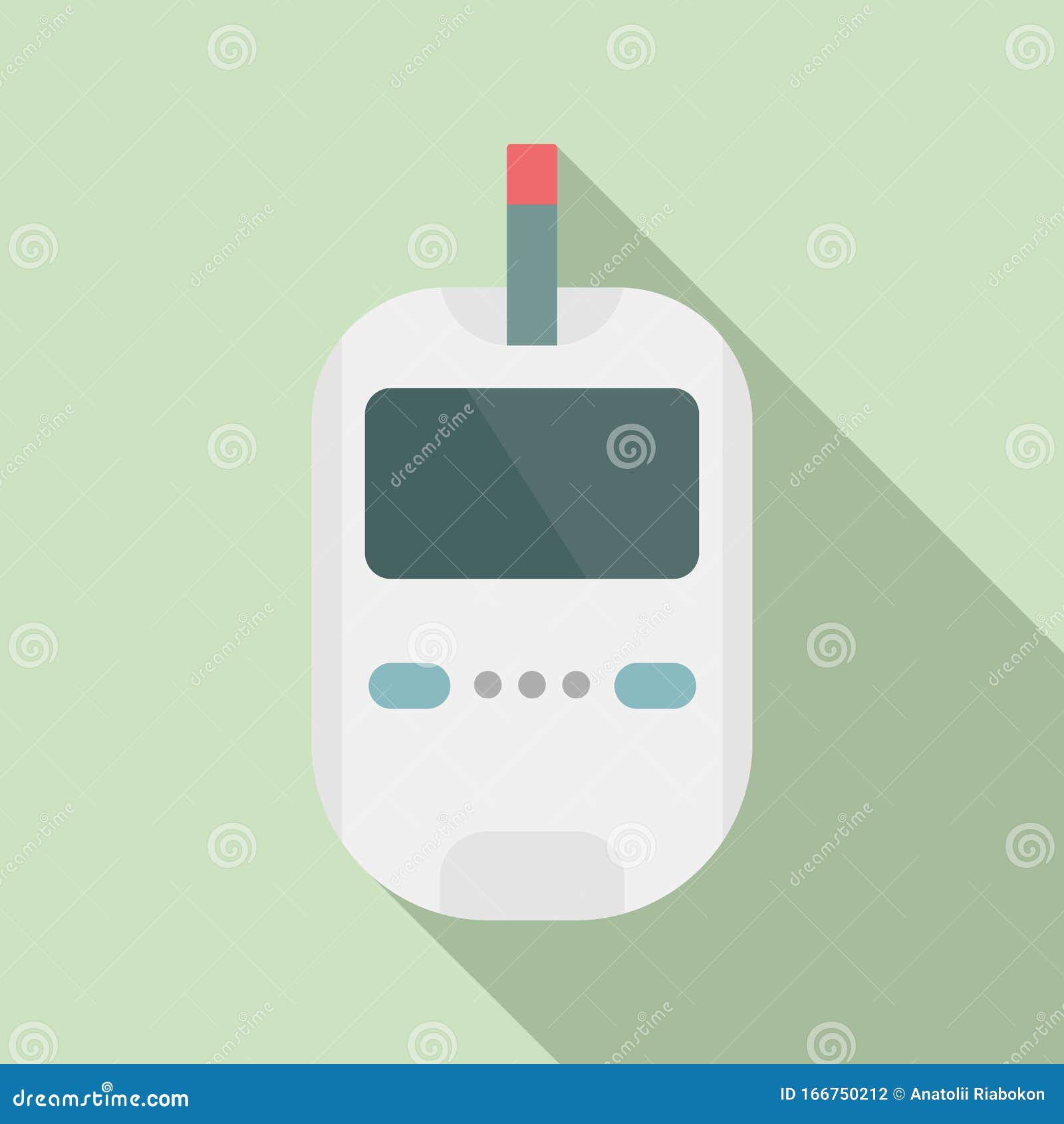 Glucose Meter Icon, Flat Style Stock Vector - Illustration of care ...