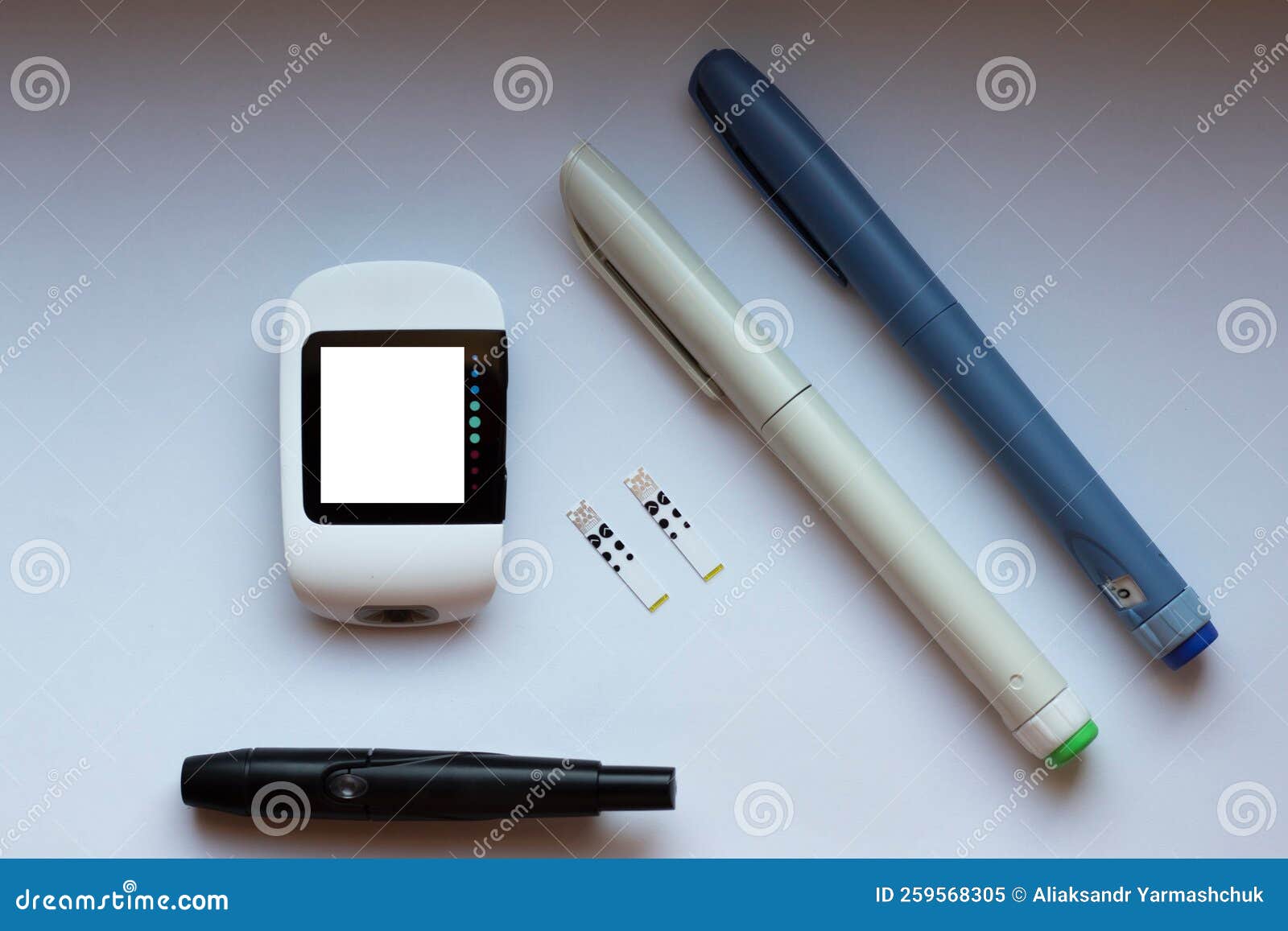 Glucose Meter with Syringe Handles of Long Insulin and Short Insulin ...