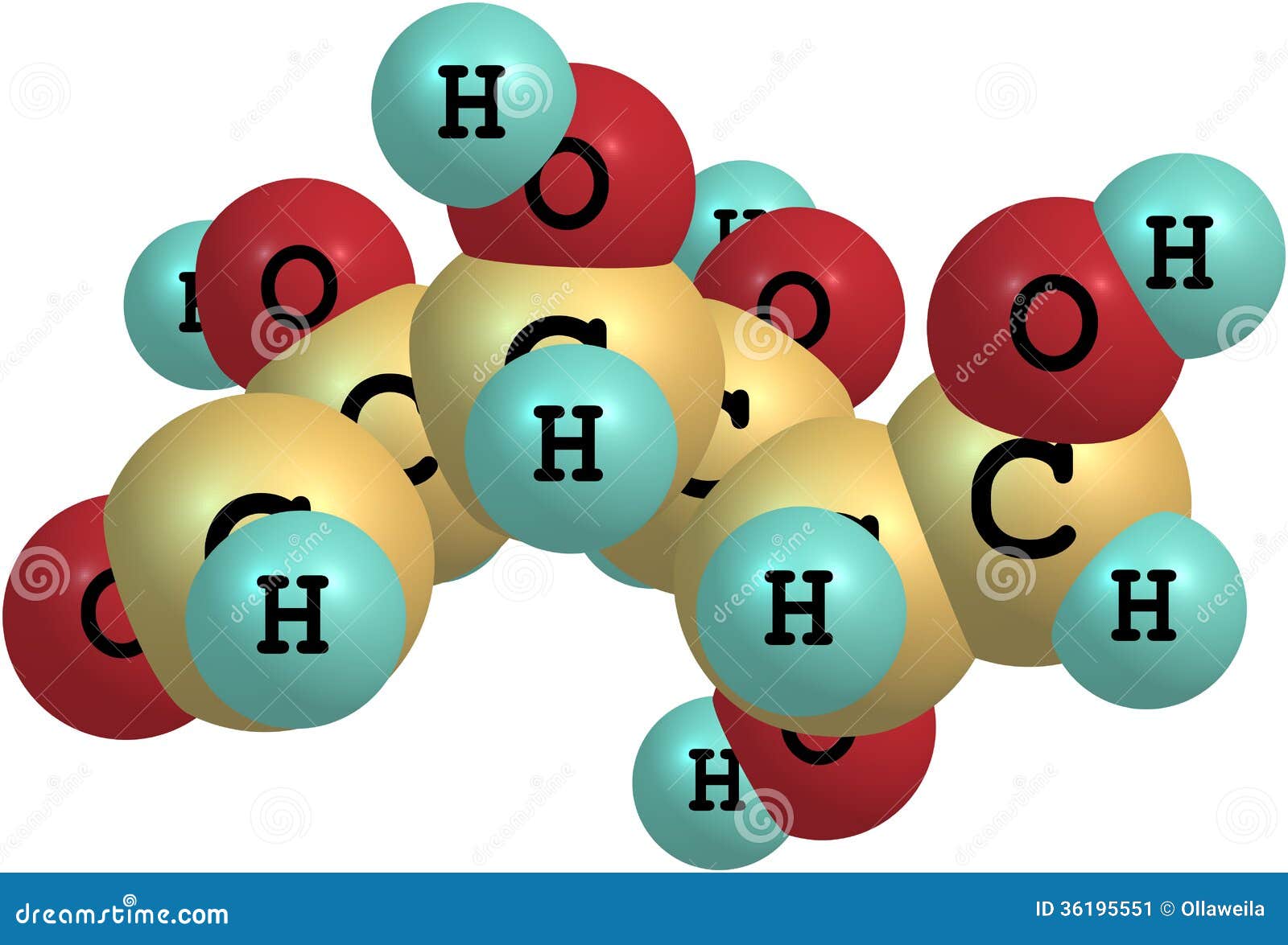 3D Model Of Glucose Molecule Vector Illustration | CartoonDealer.com ...