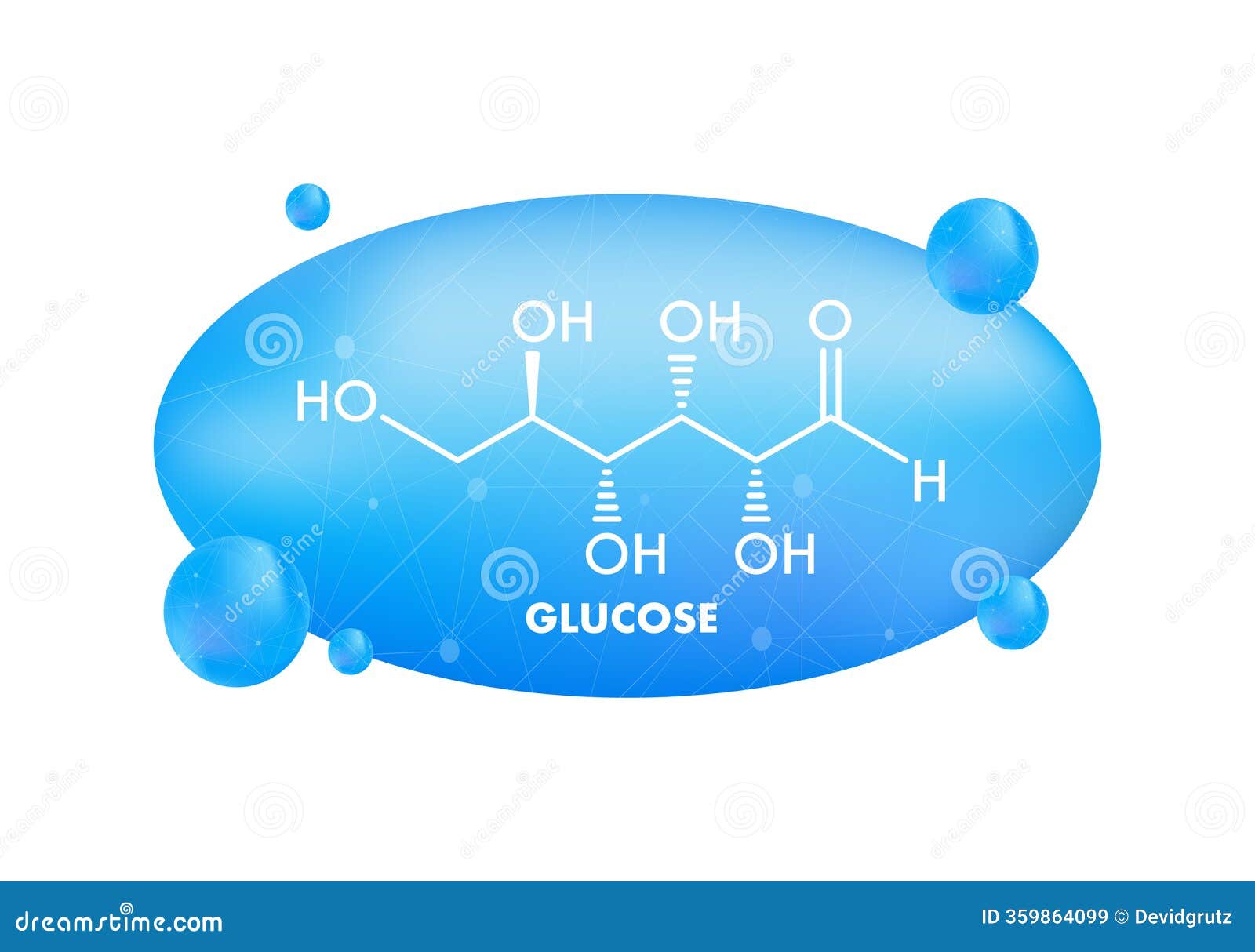 Glucose Molecular Formula and Structural Model on Blue Scientific ...