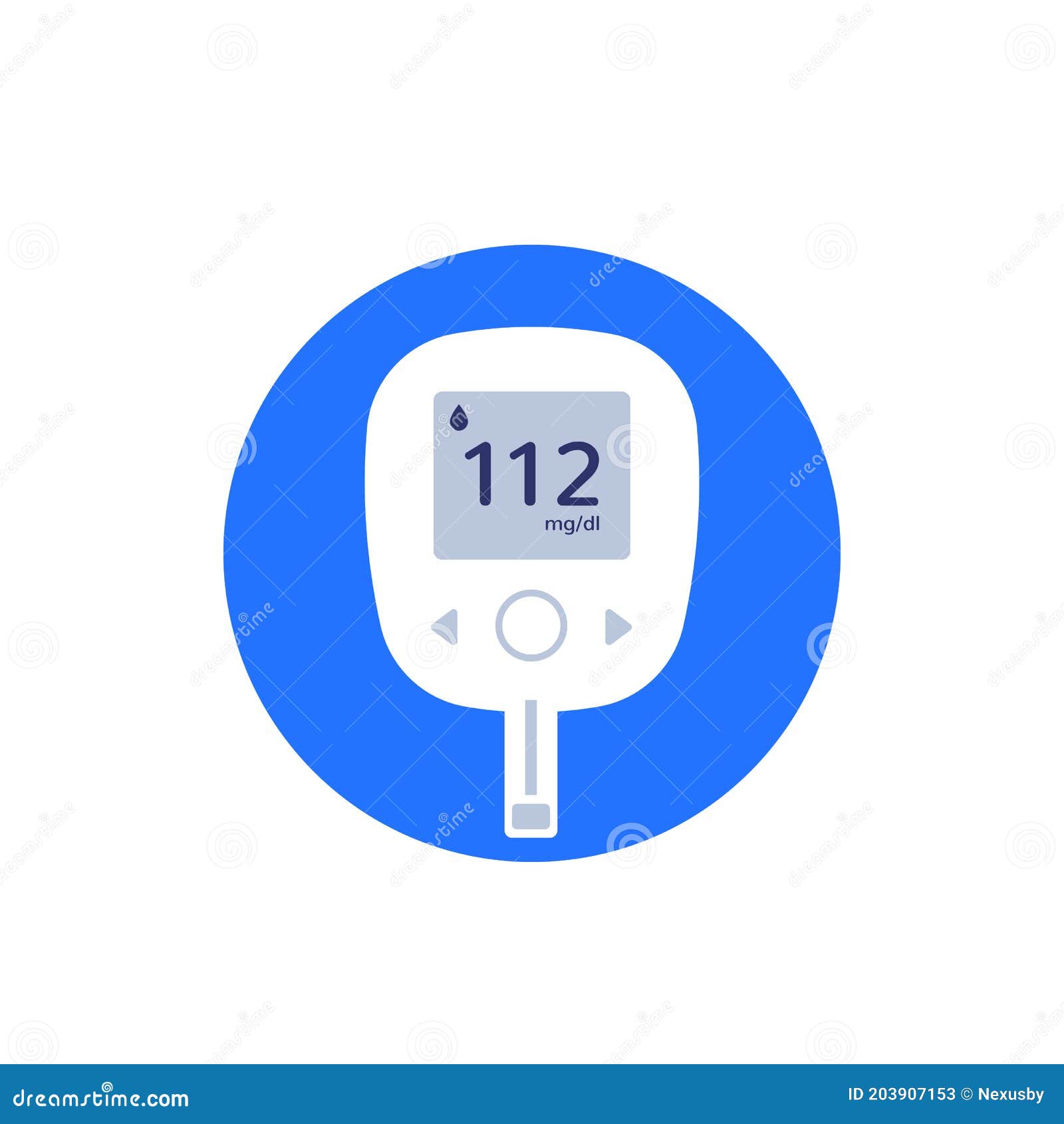 Glucose Test, Glucometer Vector Icon Stock Vector - Illustration of ...