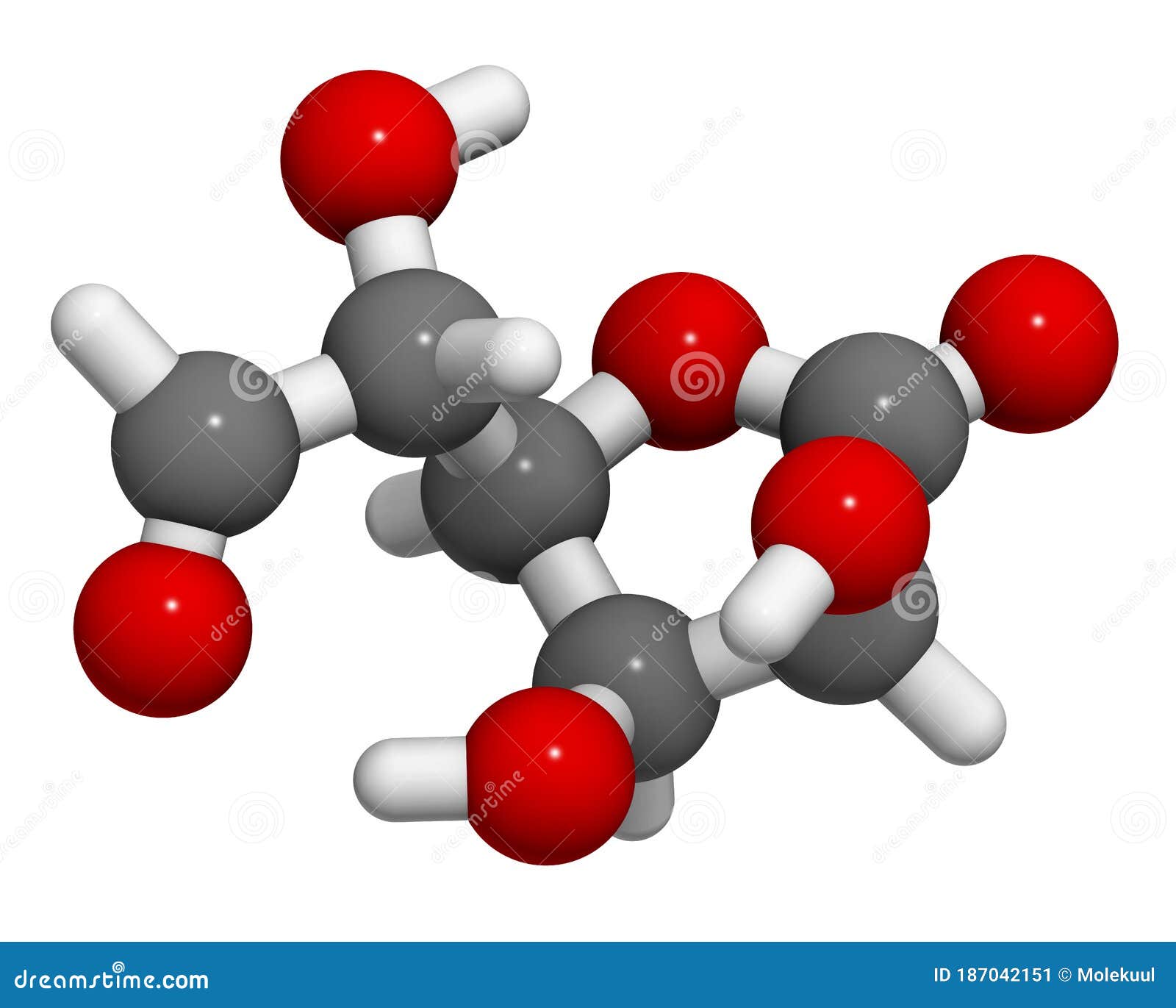 Glucuronolactone Molecule. 3D Rendering. Used in Food Supplements and ...