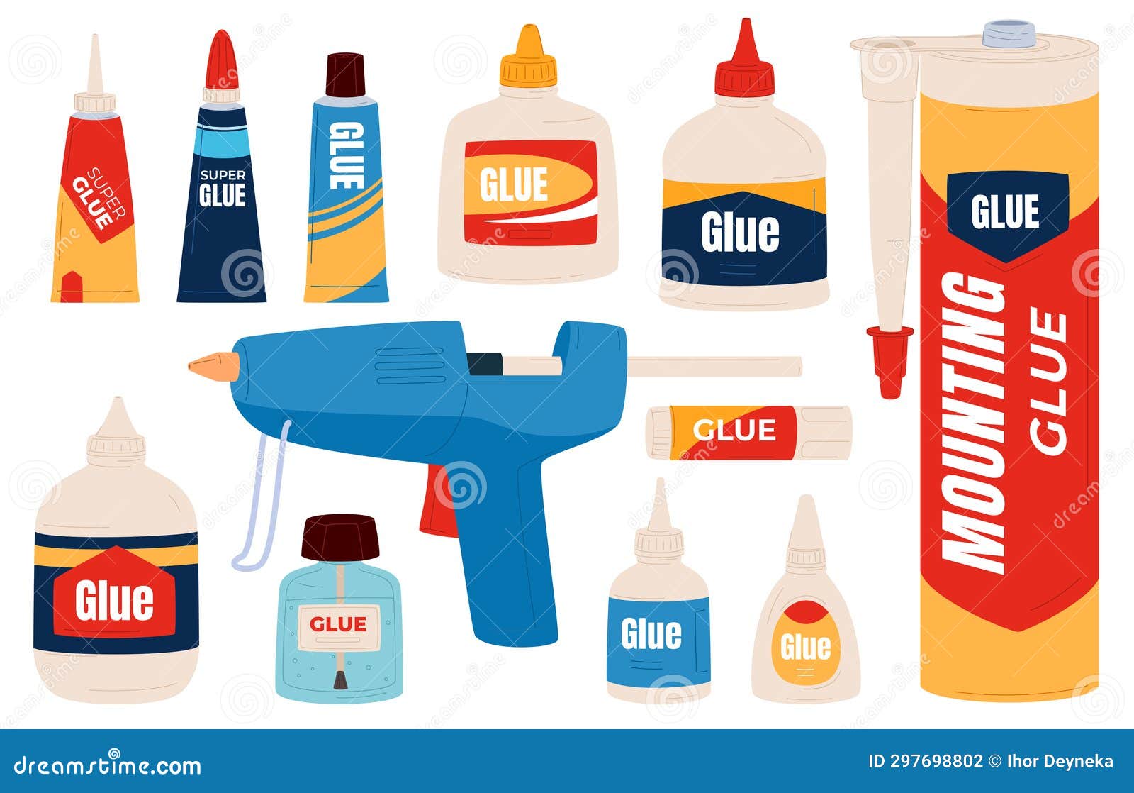 Glue for Gluing Various Types of Objects. Tubes with an Adhesive ...