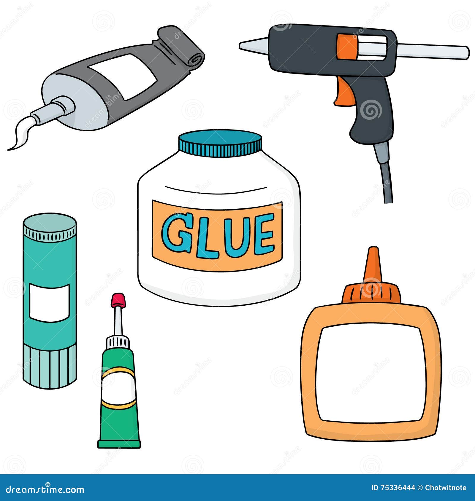 Glue stock vector. Illustration of draw, glue, appliance - 75336444