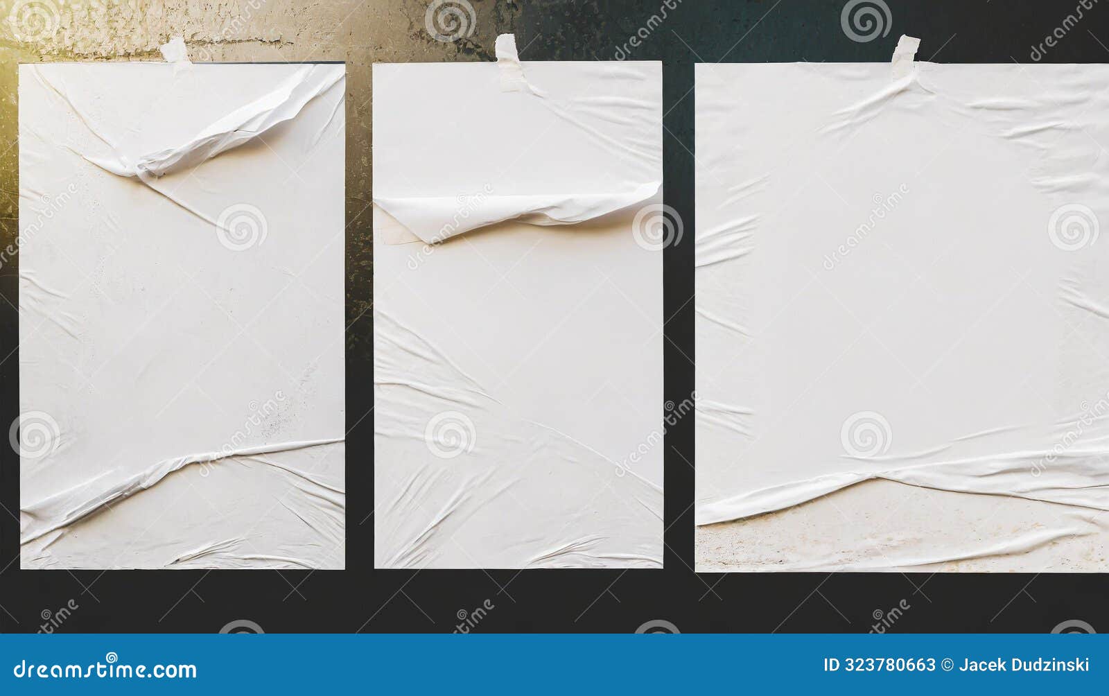 Glued White Square Paper Sheets Set. Vector Isolated Realistic Crumpled ...