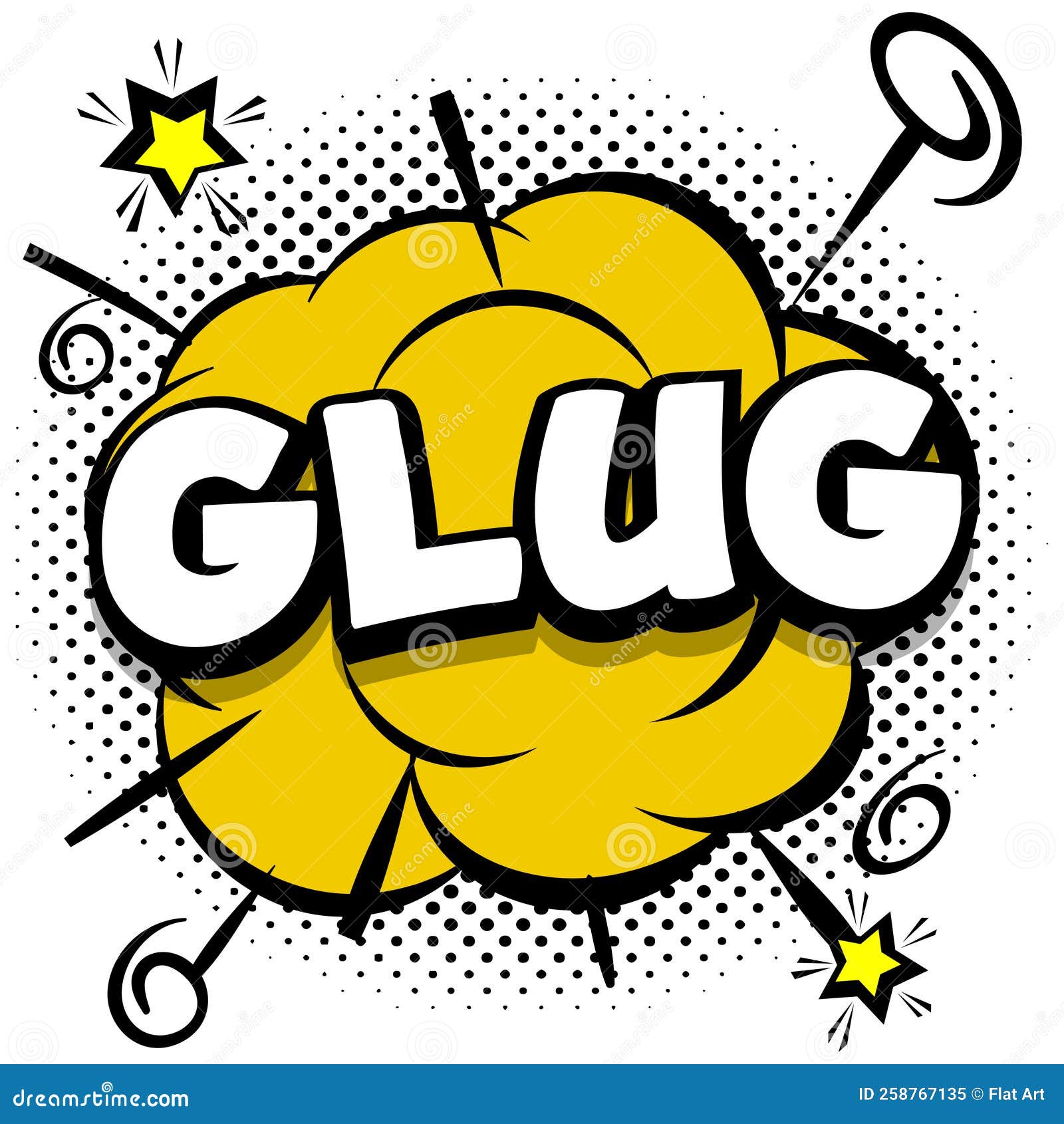 Glug Comic Bright Template with Speech Bubbles on Colorful Frames Stock ...