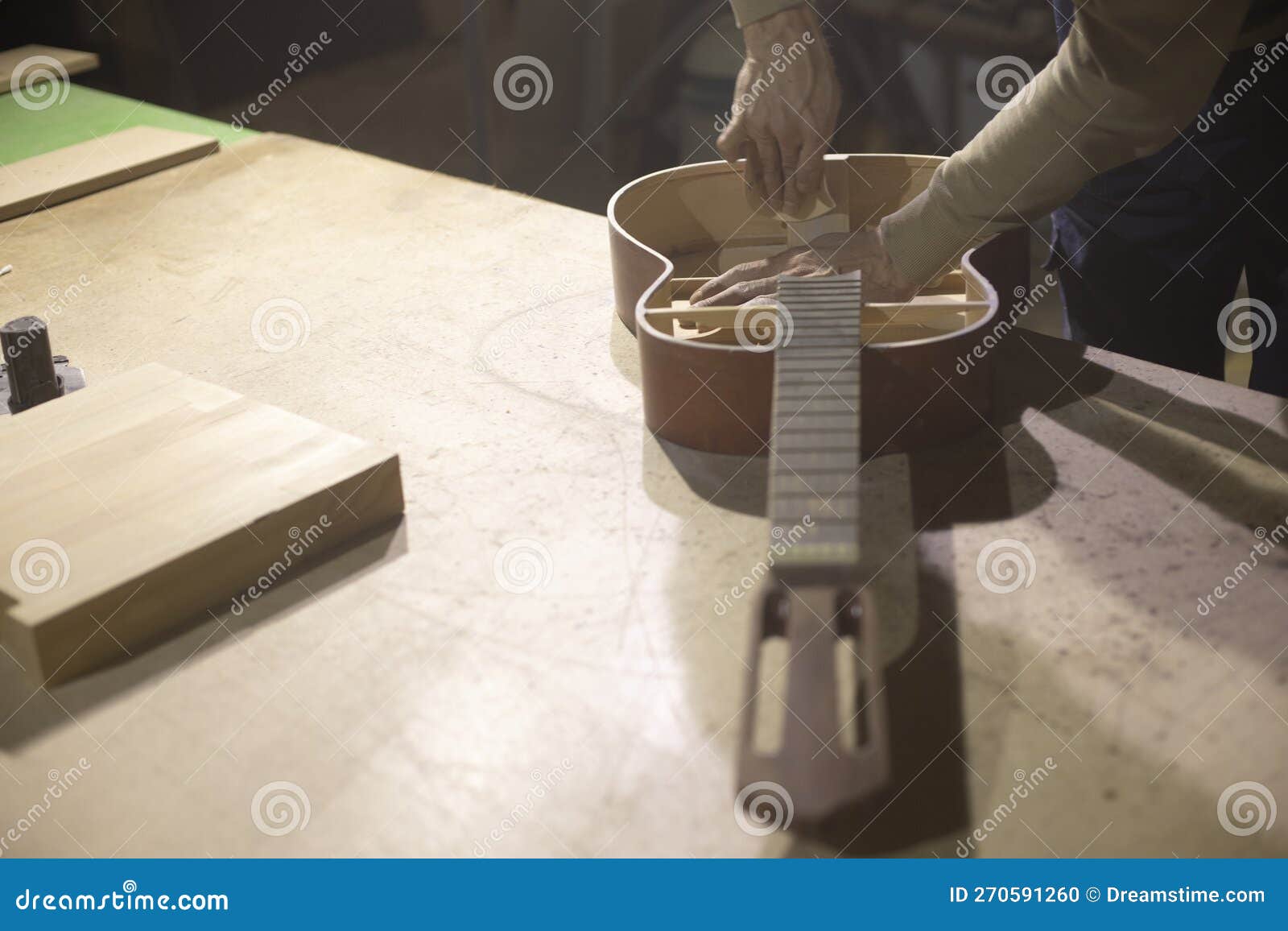 Gluing Guitar. Master Glue Tool Stock Photo - Image of musical, gluing ...