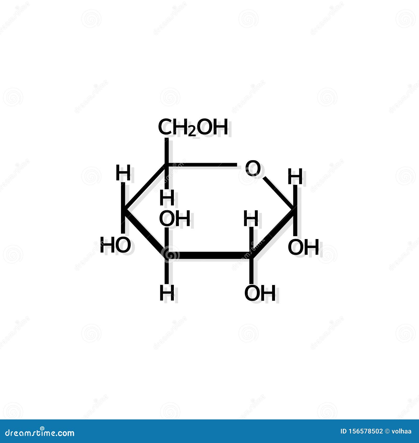 Glukoza lub dekstroza ilustracja wektor. Ilustracja złożonej z dhaka ...