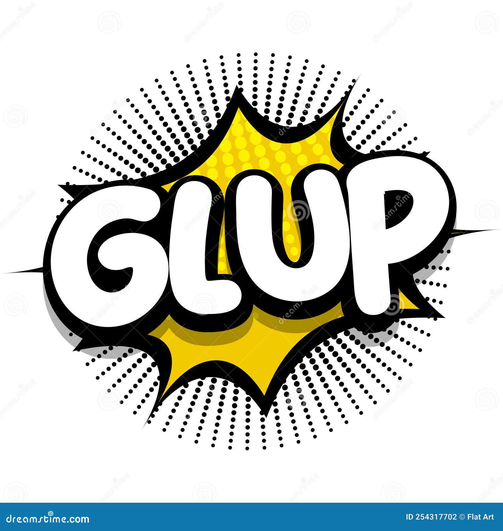 Glup Comic Book Explosion Bubble Vector Illustration Stock Vector ...