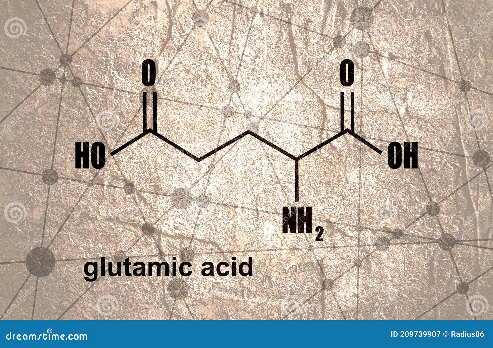 Glutamic acid formula stock illustration. Illustration of research ...