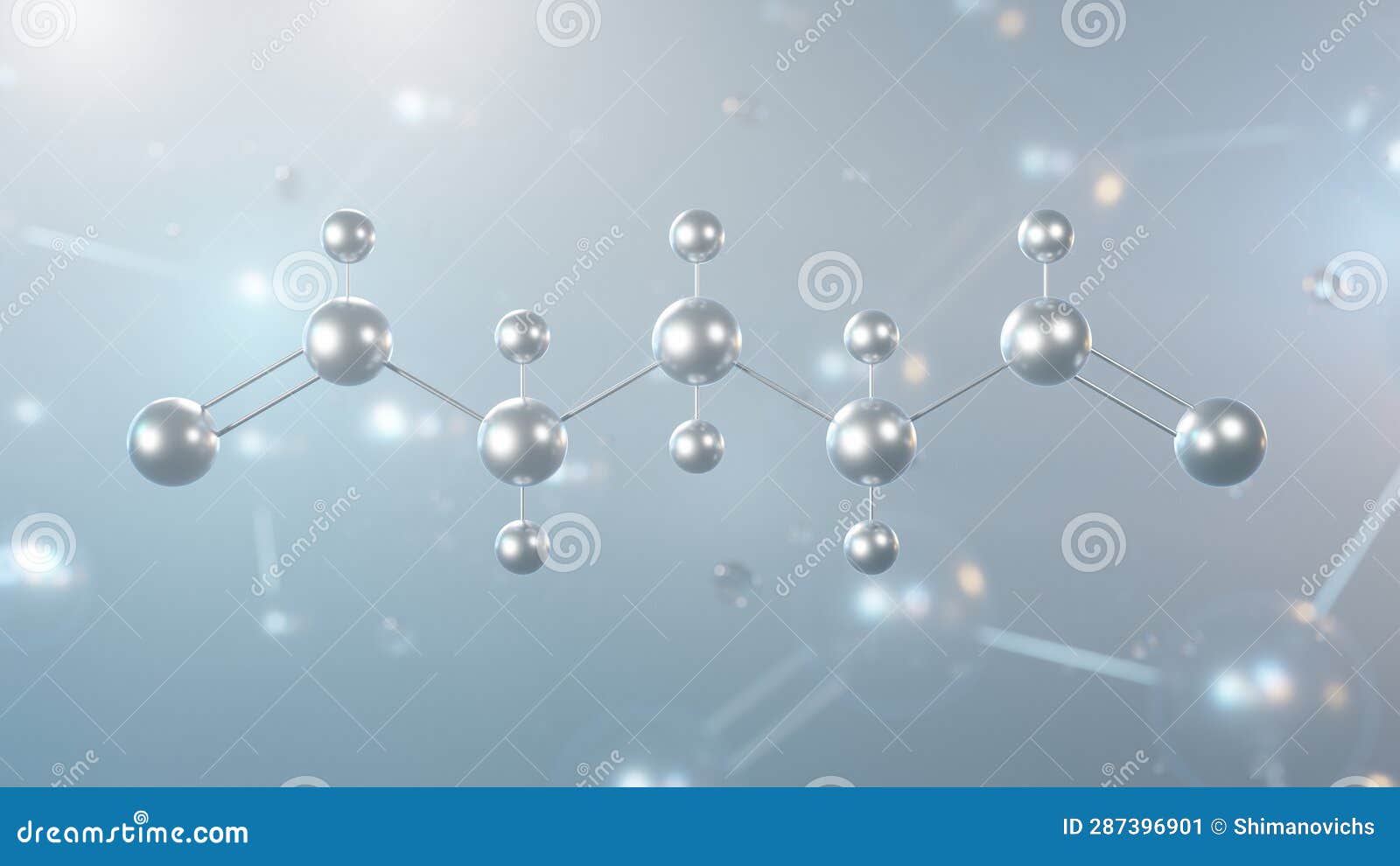 Glutaraldehyde Molecular Structure, 3d Model Molecule, Crosslinking ...