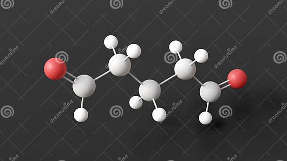 Glutaraldehyde Molecule, Molecular Structure, Crosslinking Agent, Ball ...