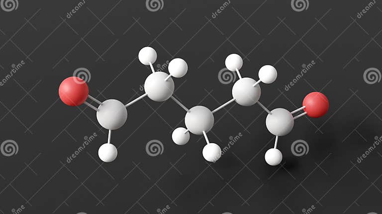 Glutaraldehyde Molecule, Molecular Structure, Crosslinking Agent, Ball ...