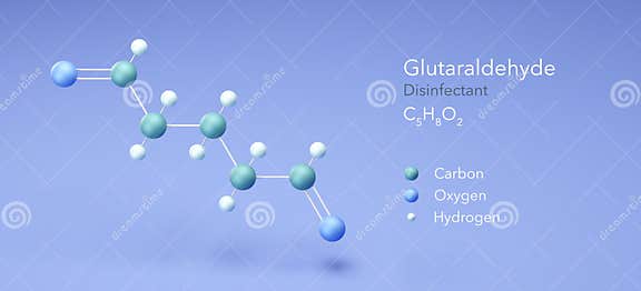 Glutaraldehyde Molecule, Molecular Structures, Disinfectant, 3d Model ...
