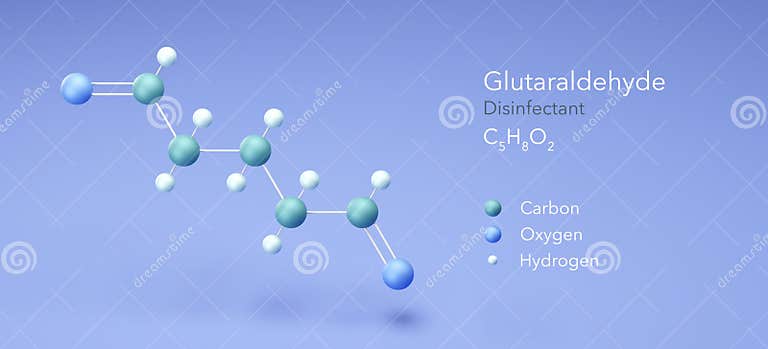 Glutaraldehyde Molecule, Molecular Structures, Disinfectant, 3d Model ...