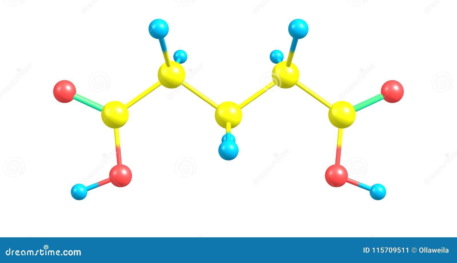 Glutaric Acid Molecular Structure Isolated On White Royalty-Free ...