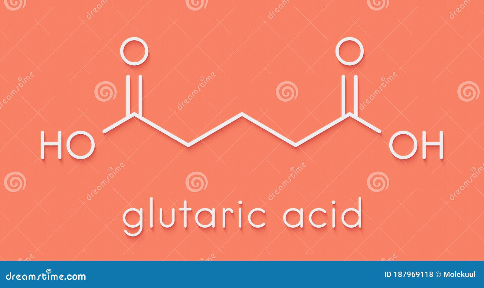 Glutaric Acid Molecule. Organic Dicarboxylic Acid. Skeletal Formula. Stock Illustration ...