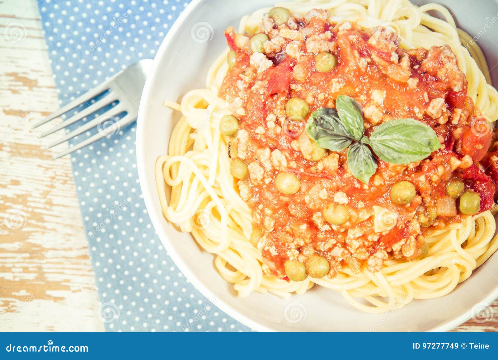 Spaghetti bolognese stock image. Image of meal, garnish - 97277749