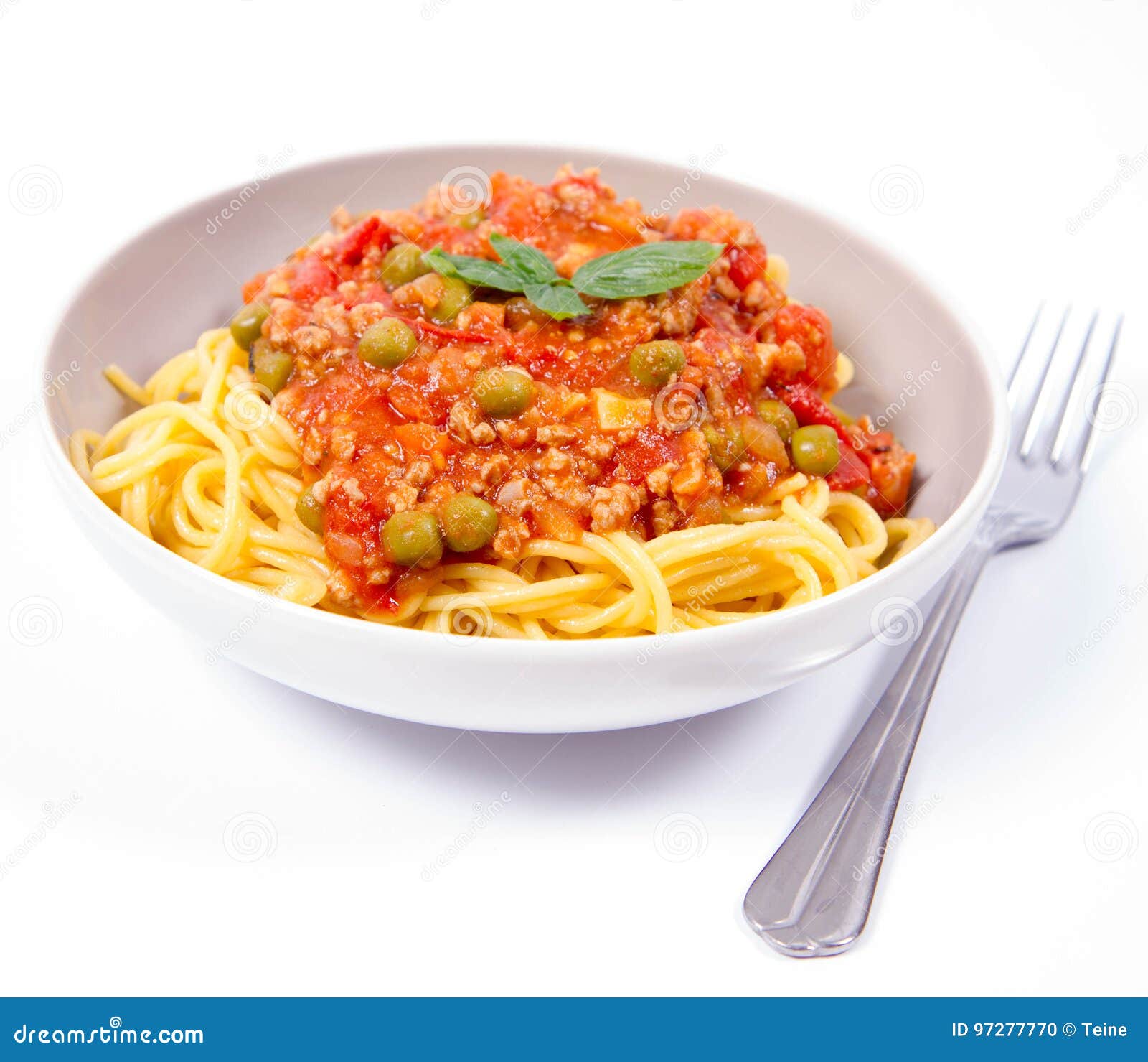 Spaghetti bolognese stock photo. Image of coeliac, nutrition - 97277770