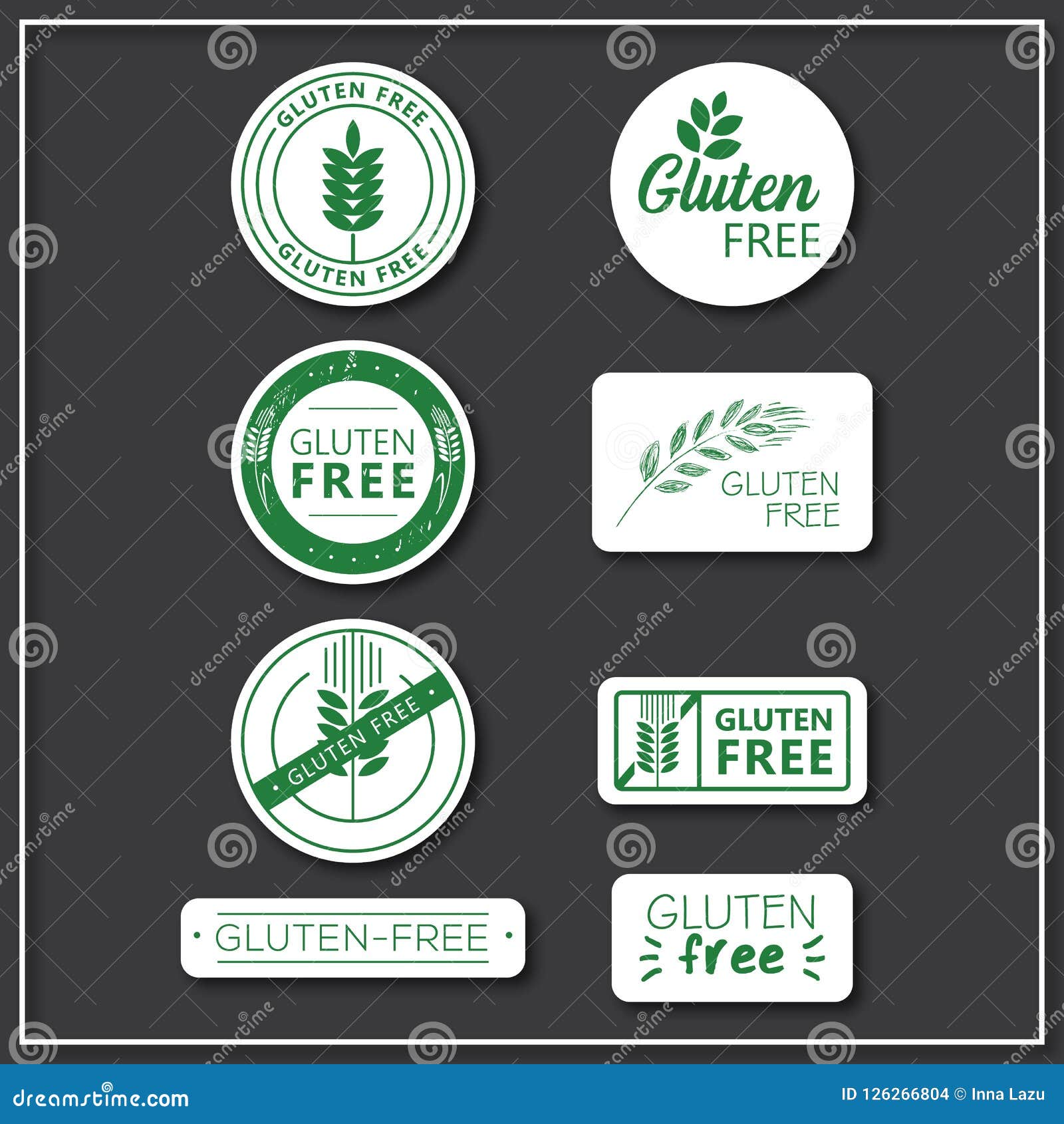 Gluten free stickers stock vector. Illustration of nutrilon - 126266804