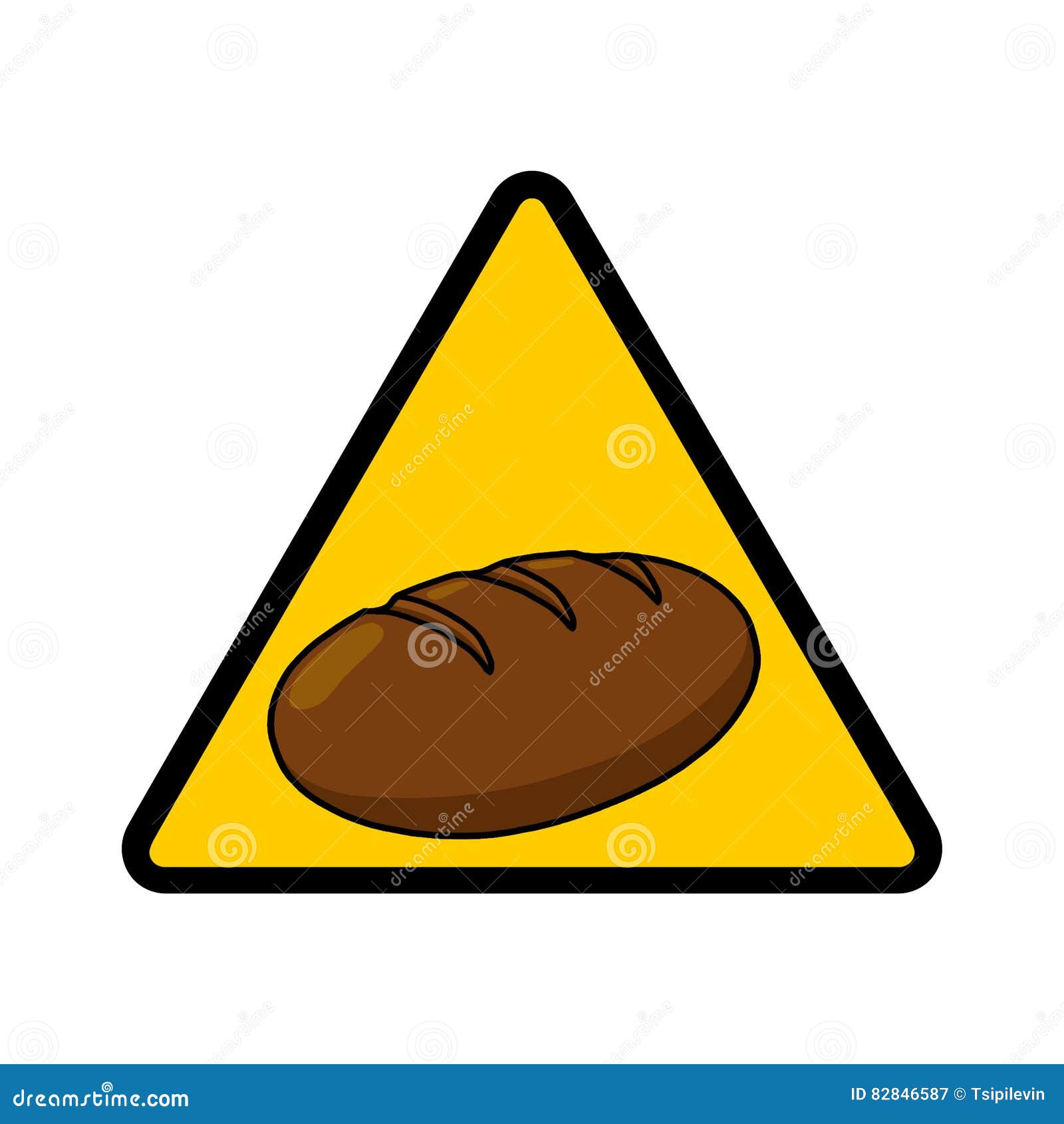 Gluten and Wheat Allergy Warning Sign Stock Illustration - Illustration ...